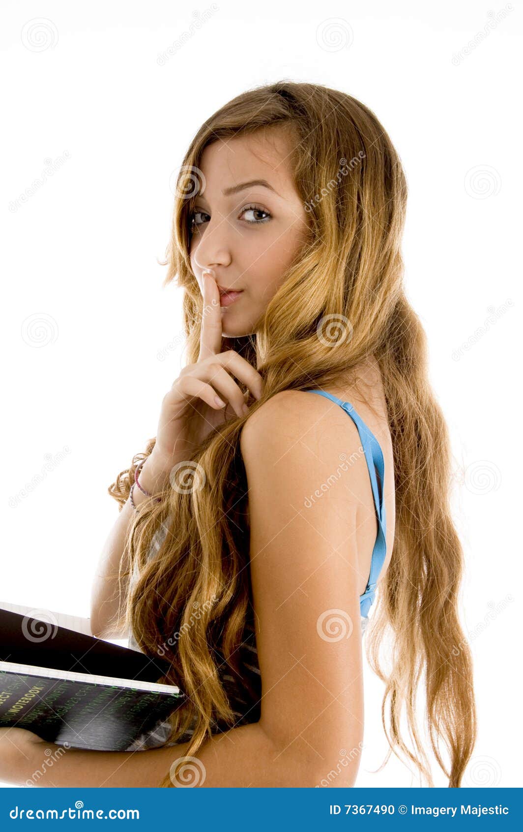 Student in Keep Silent Pose Stock Photo - Image of study, caucasian ...