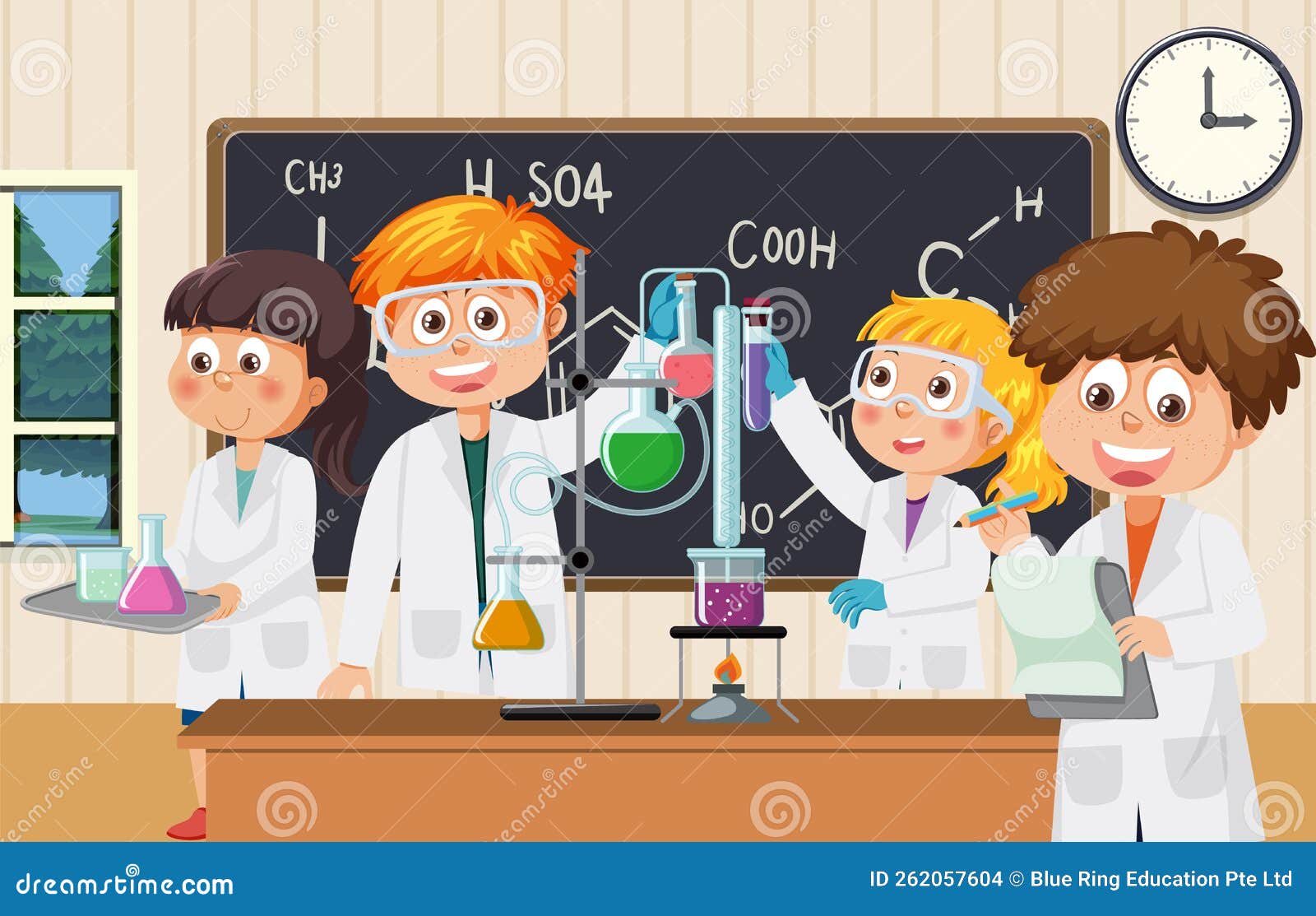 Student Kids in Science Classroom Stock Vector - Illustration of eps10 ...