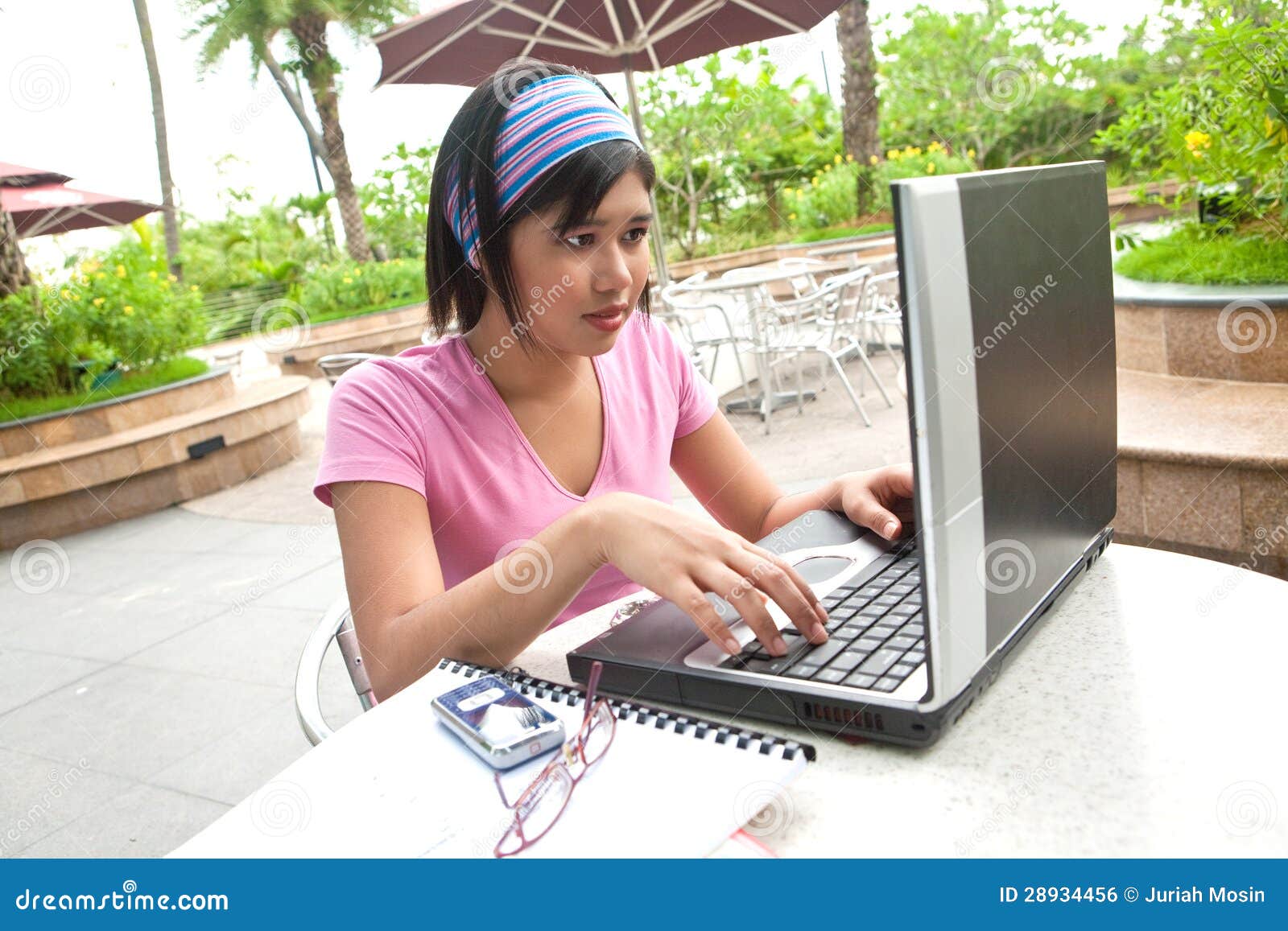 Student with laptop stock photo. Image of cute, female - 28934456