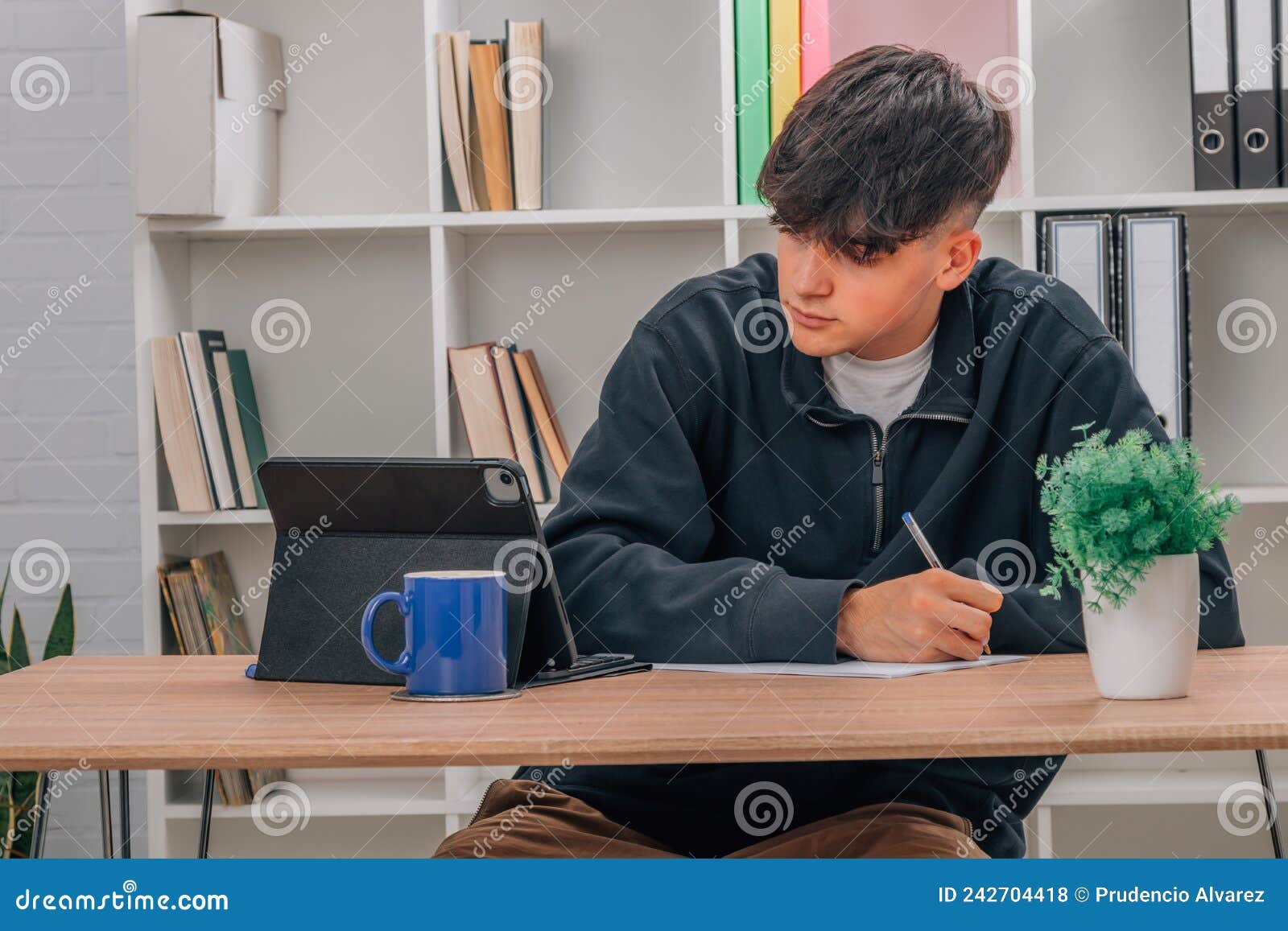 Student with laptop stock photo. Image of laptop, online - 242704418