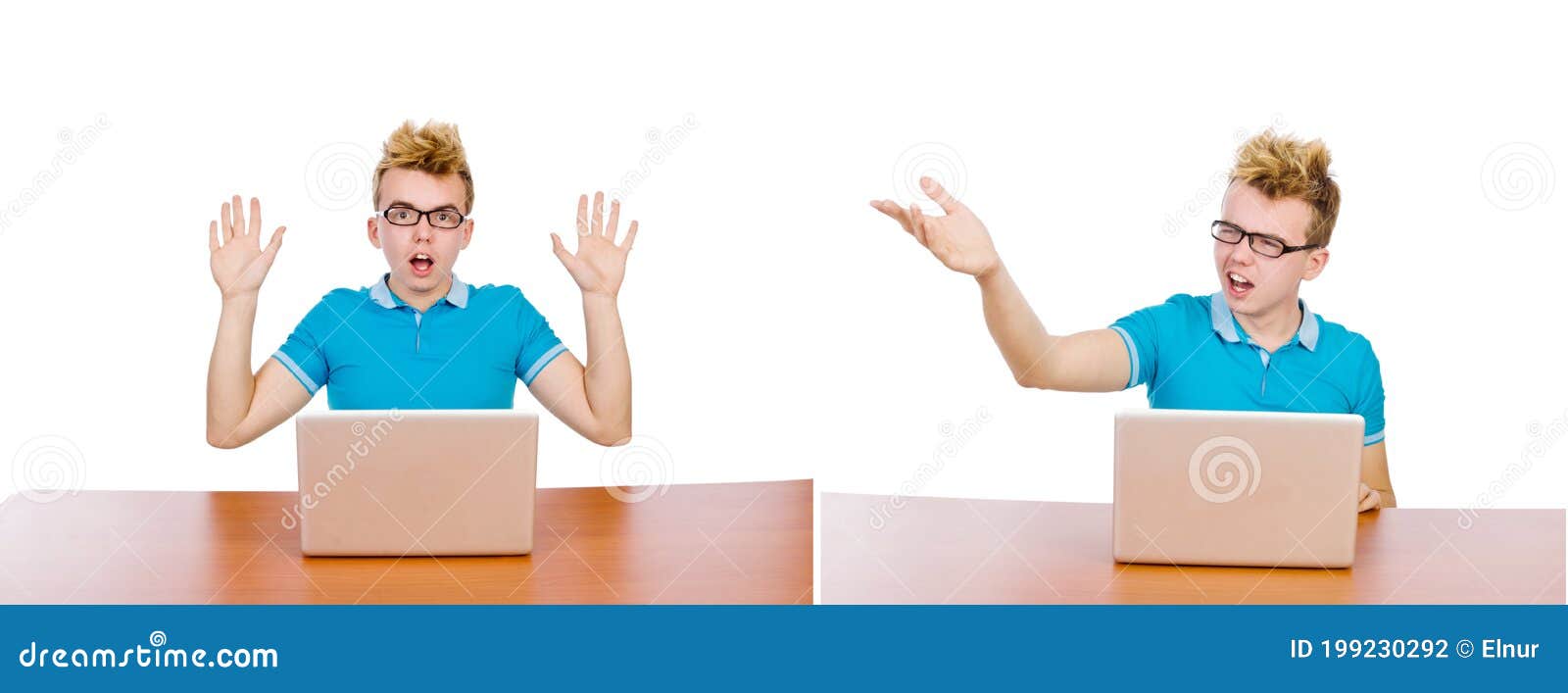 Student with Laptop Isolated on White Stock Photo - Image of good ...