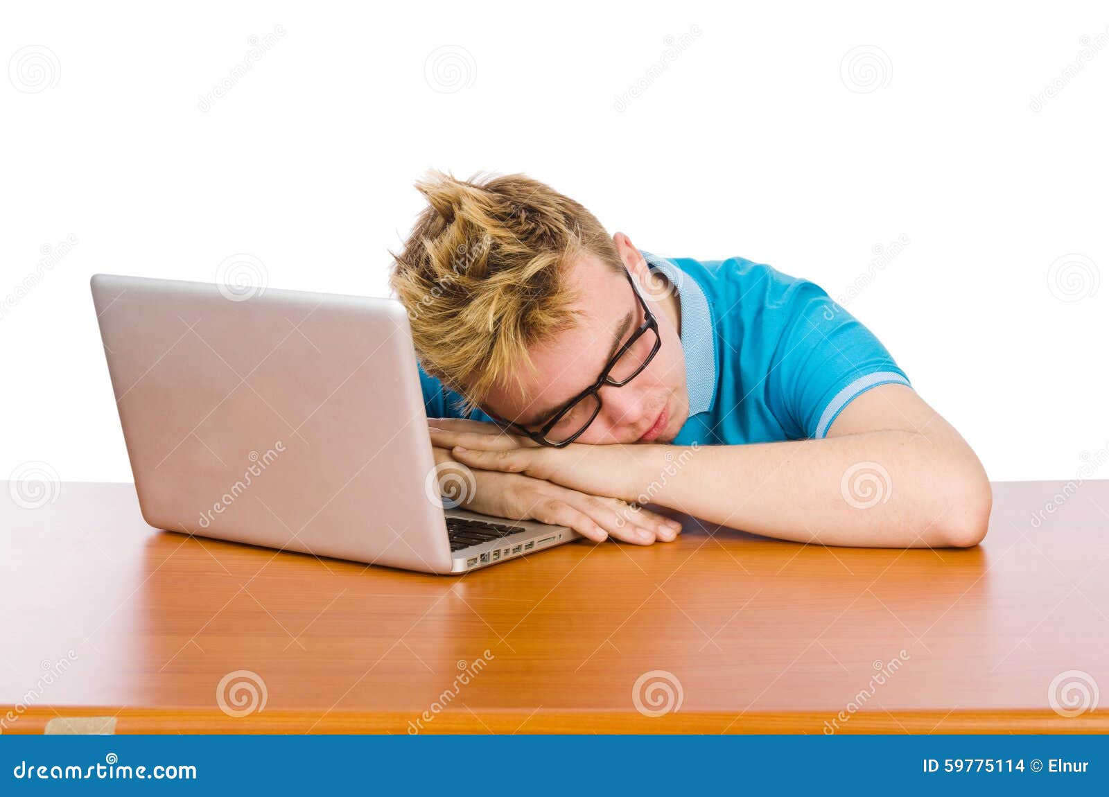 Student with Laptop Isolated on White Stock Photo - Image of computer ...