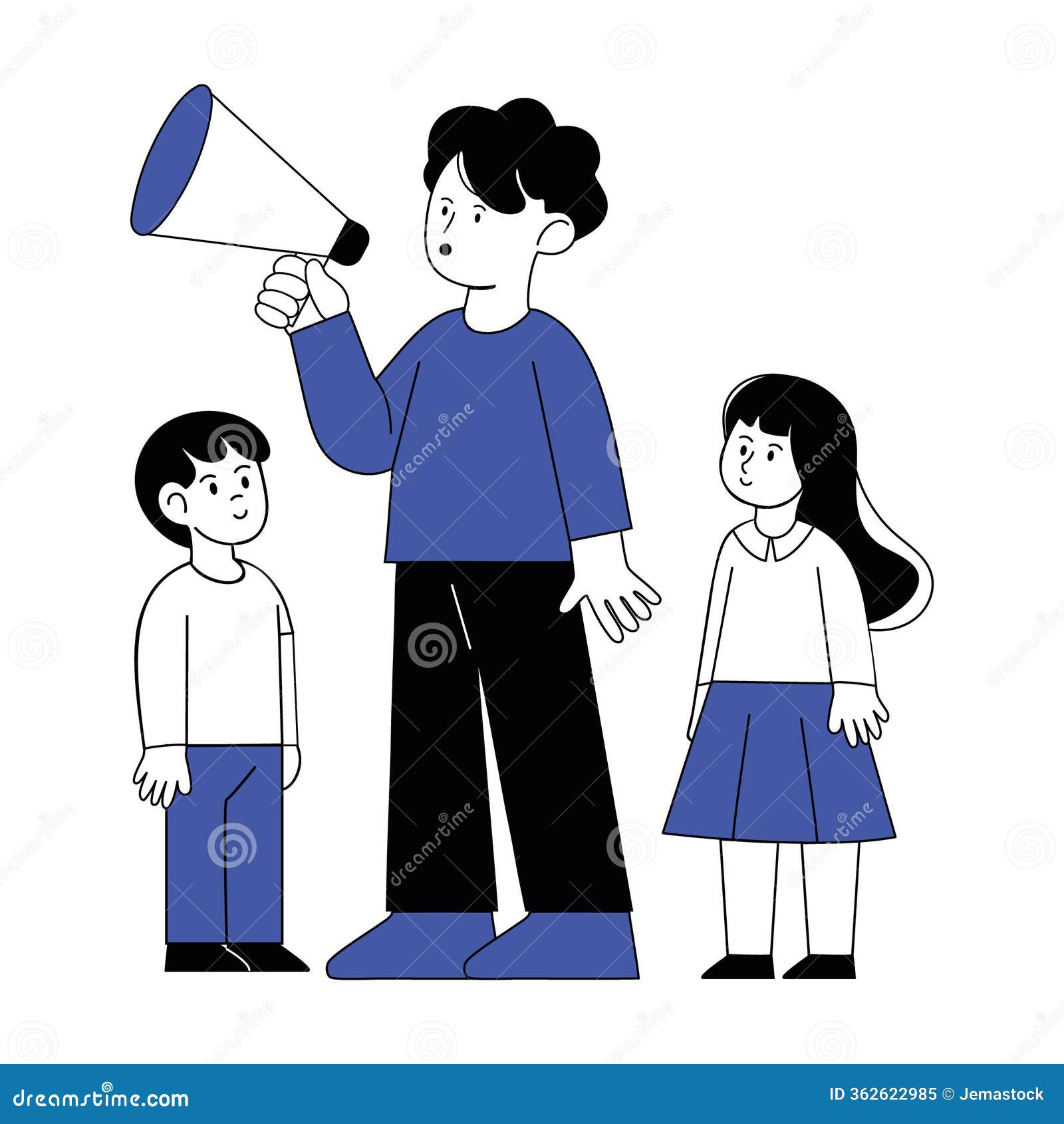 Student Leader Guiding Students Stock Vector - Illustration of girl ...