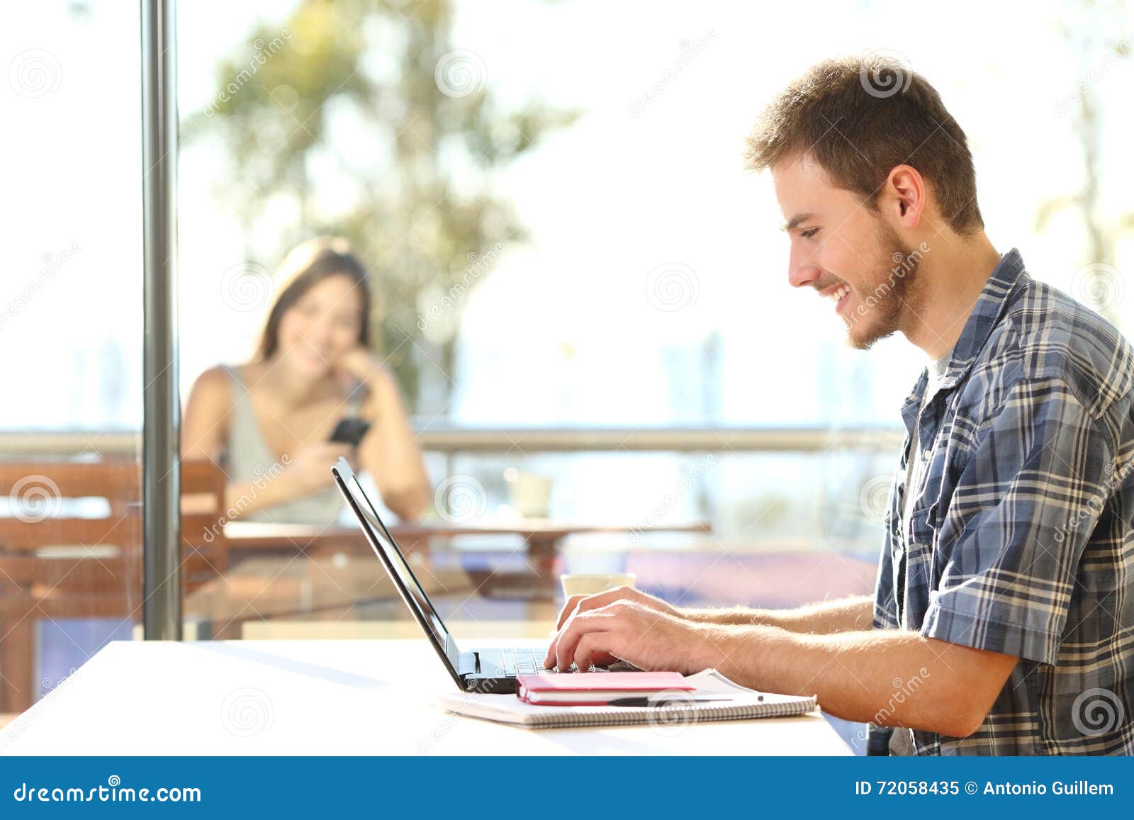 Student Learning in a Coffee Shop Stock Image - Image of coffee ...
