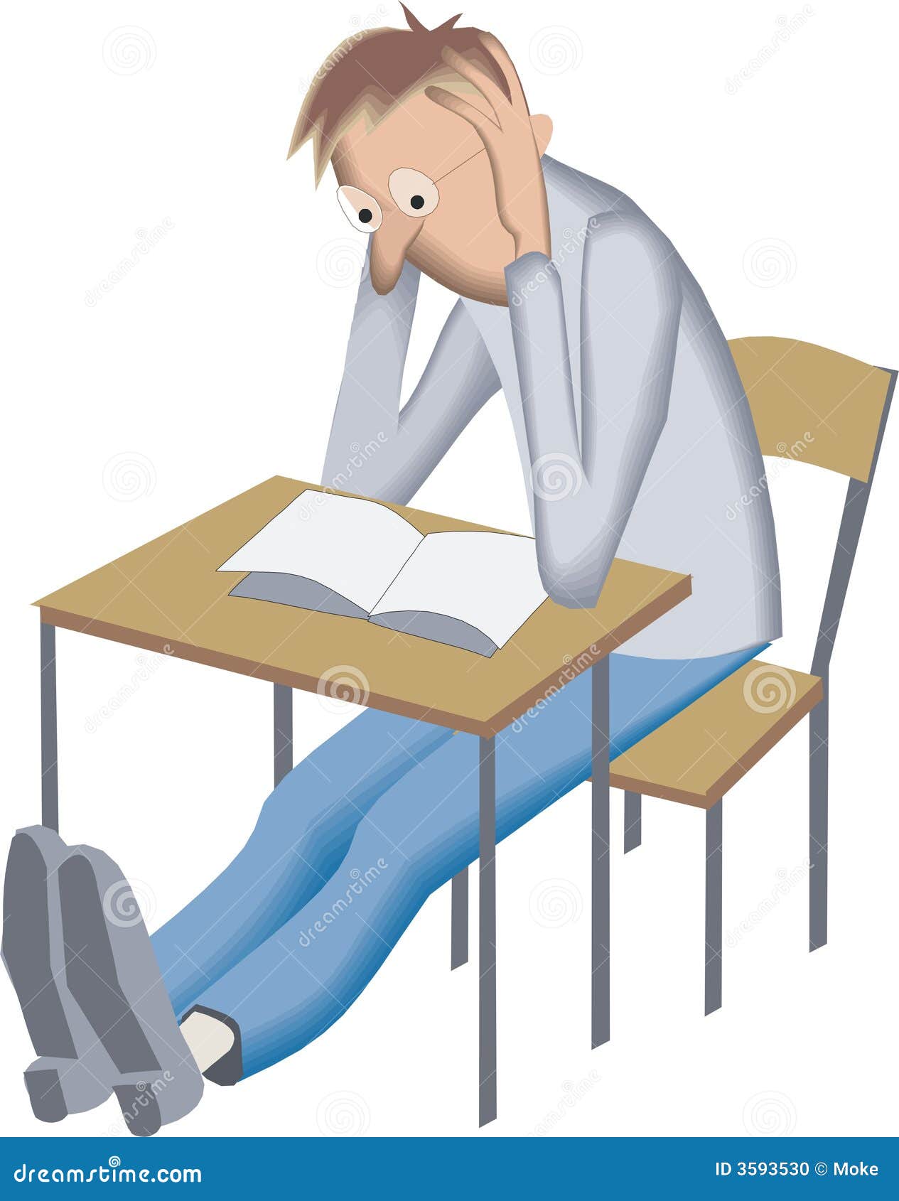 Student learning graphic stock illustration. Illustration of drawing ...