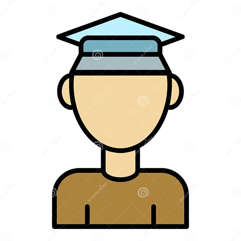 Student Learning Icon Color Outline Vector Stock Vector - Illustration ...