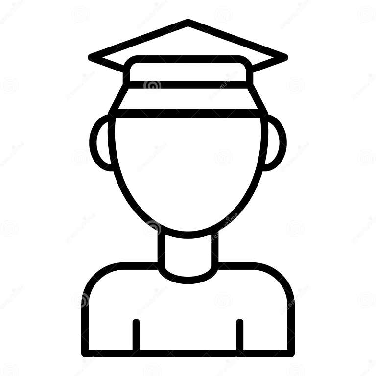 Student Learning Icon, Outline Style Stock Vector - Illustration of ...