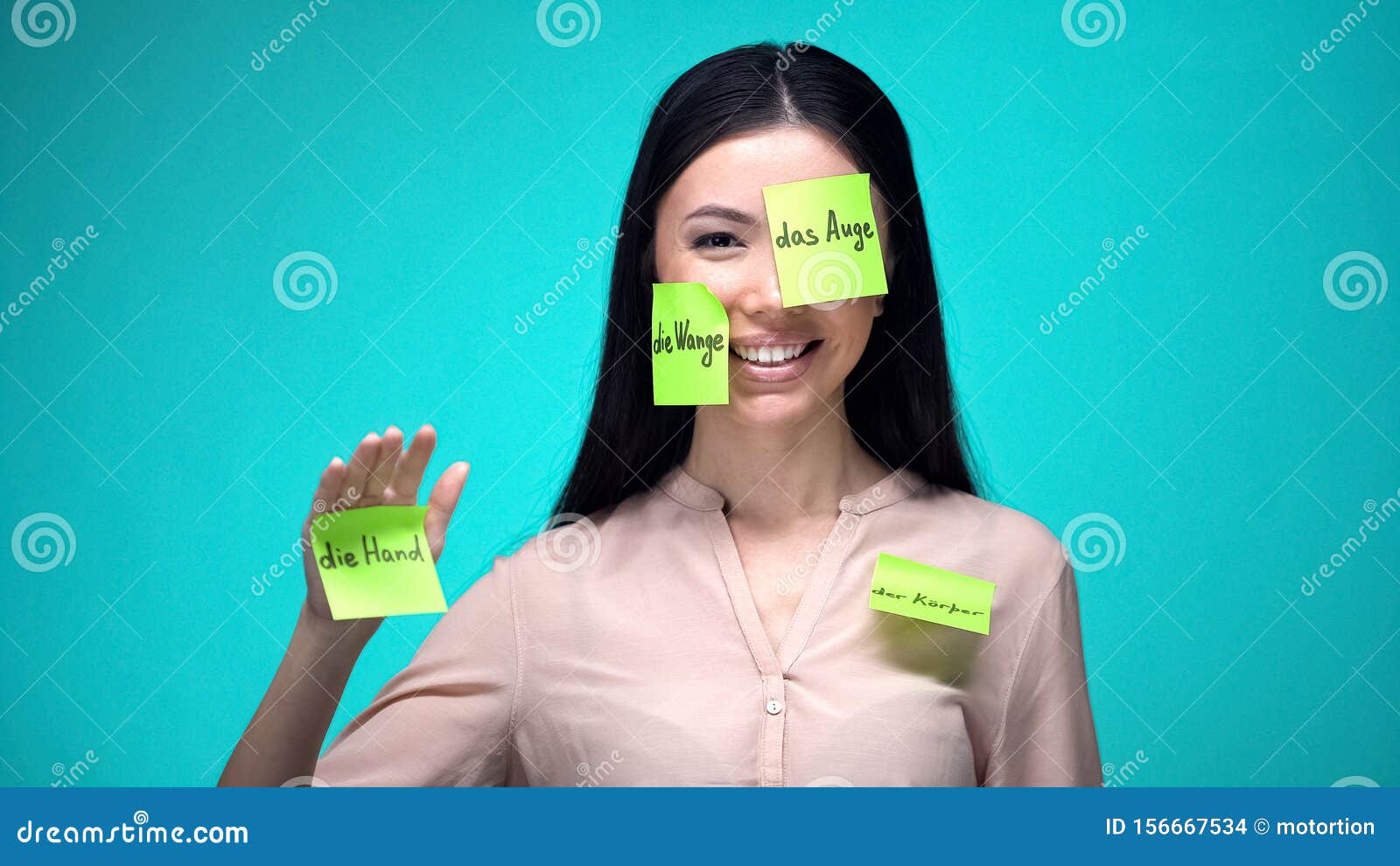 Student Learning Language, Covered with German Eye Cheek Hand Body ...
