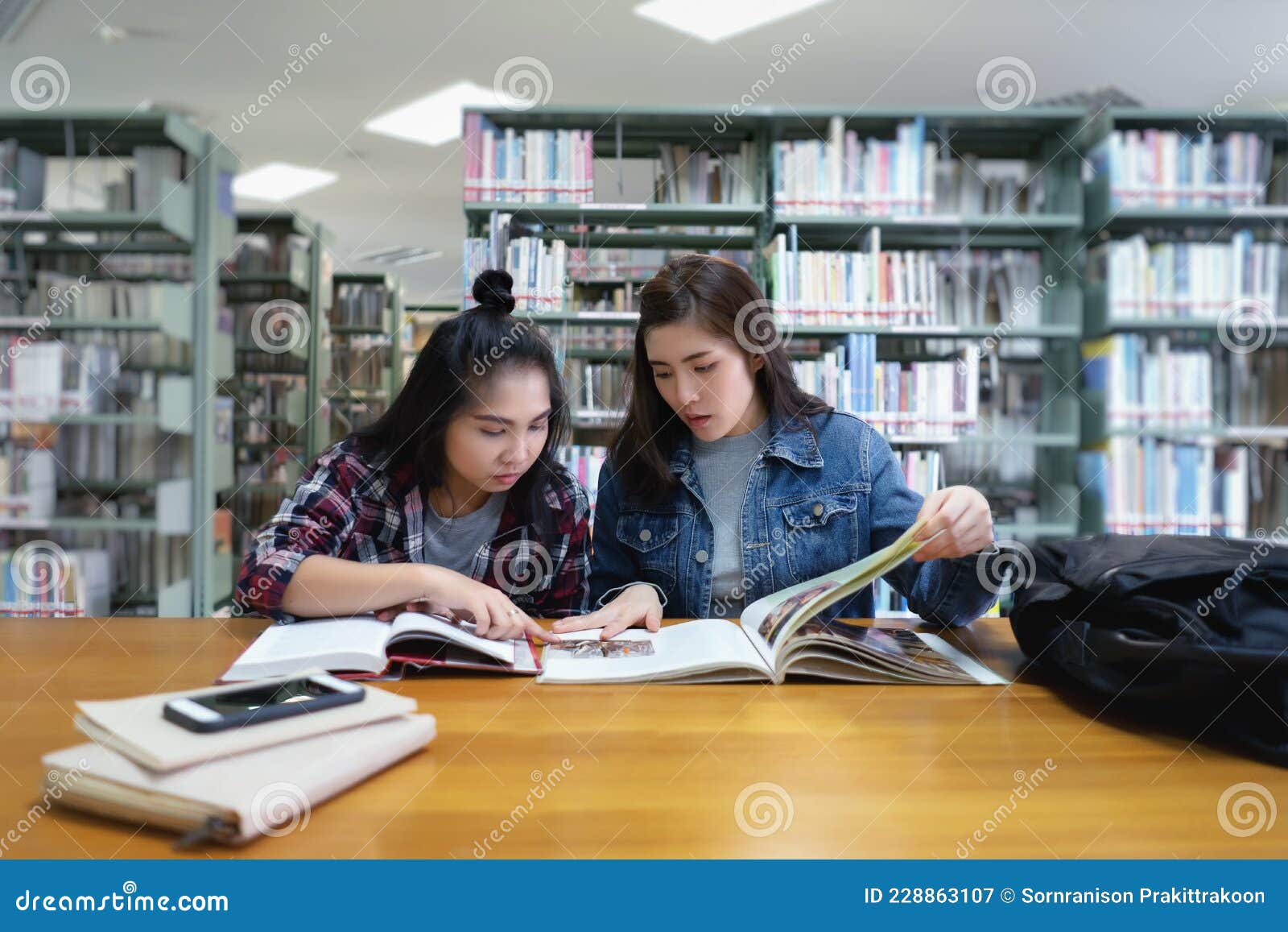 Student Learning in the Library Stock Image - Image of laptop ...