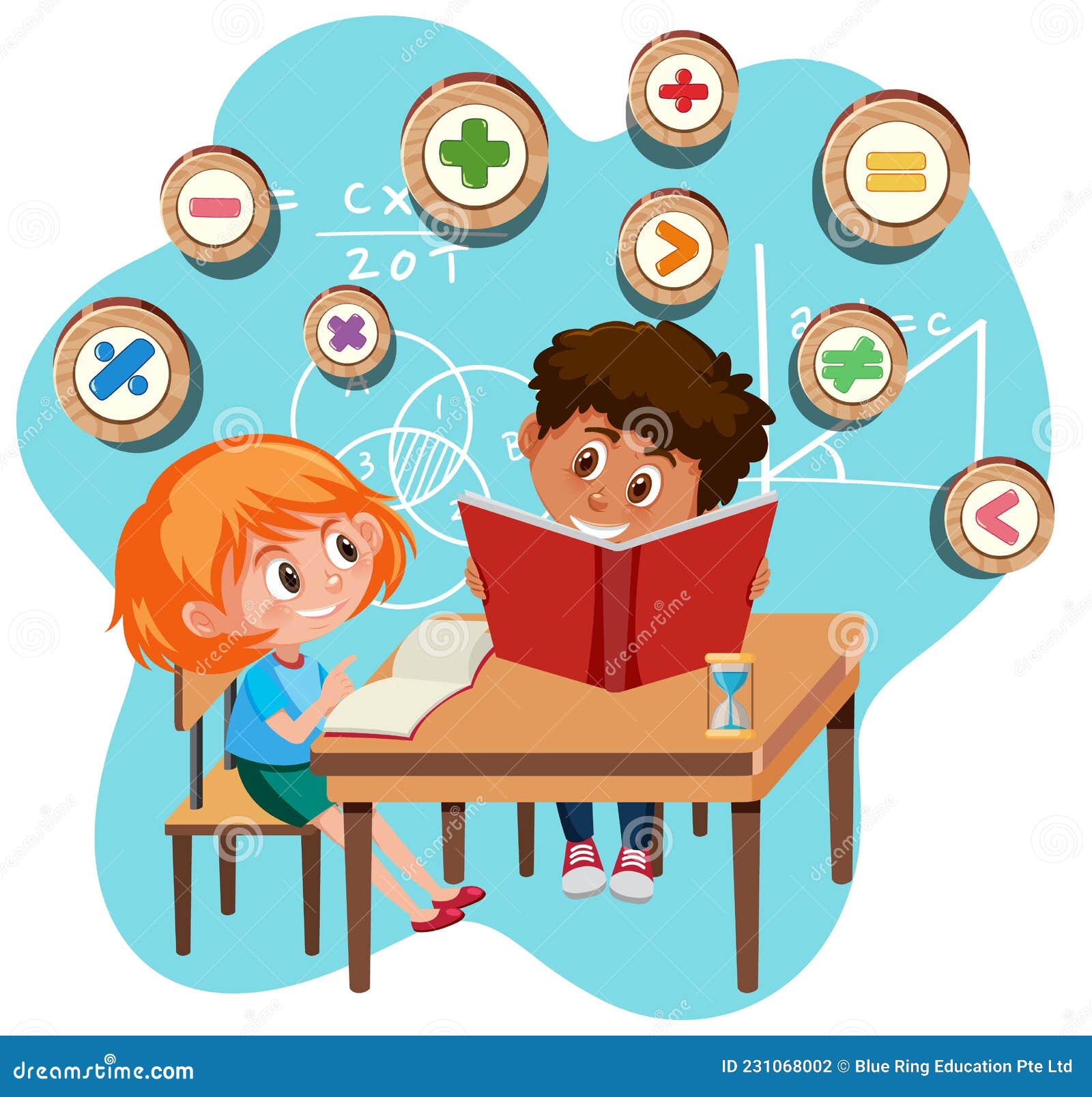 Student Learning Math Isolated Stock Vector - Illustration of object ...