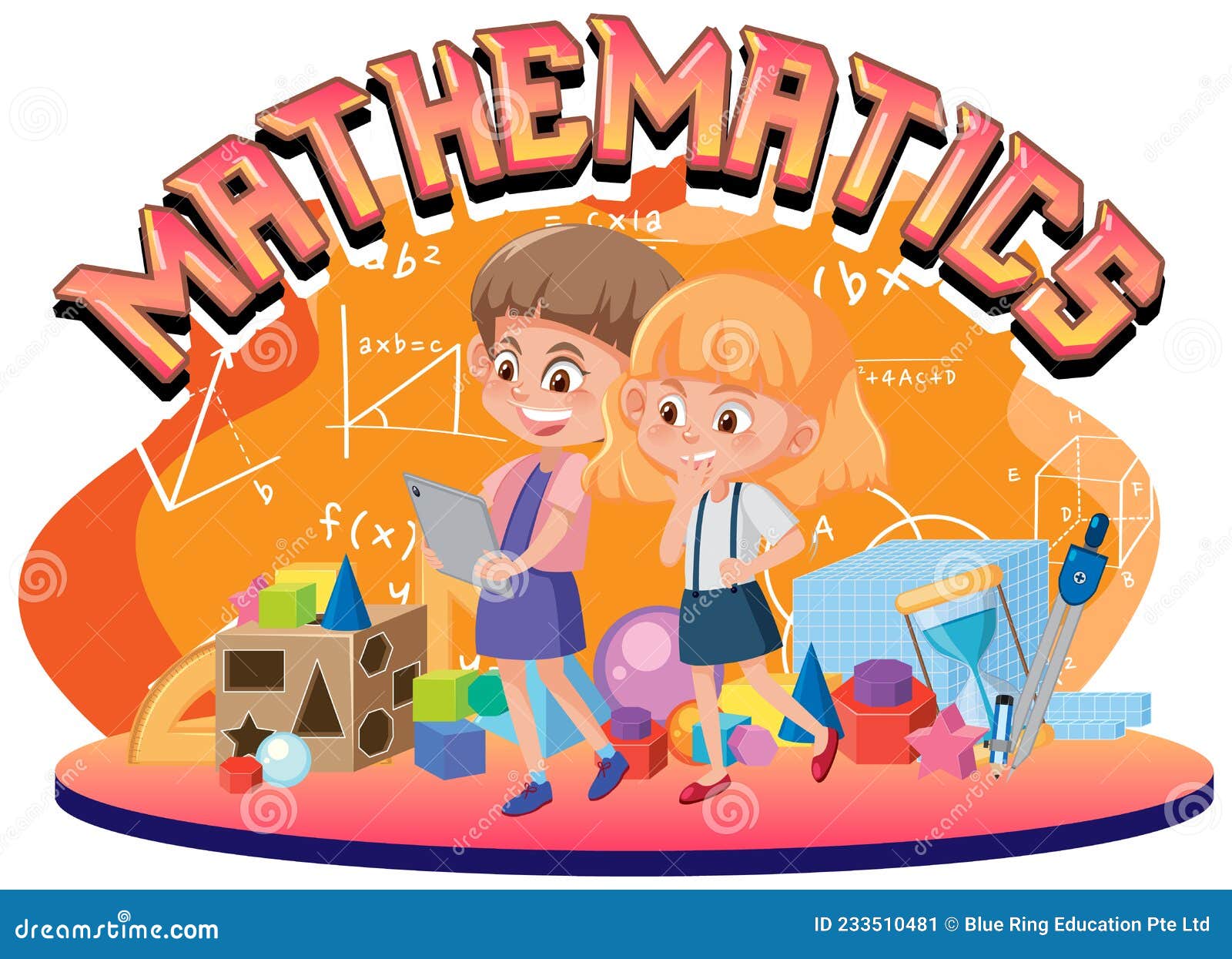 Student Learning Math Using Electronic Device Stock Vector - Illustration of electronic, subject ...