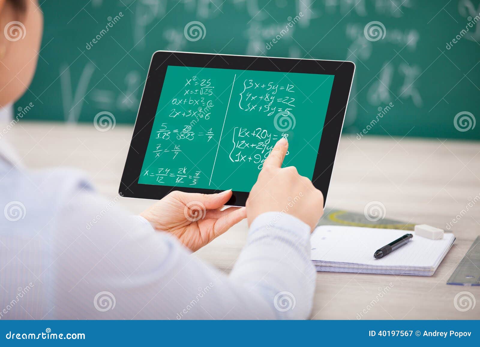 Student Learning Mathematical Equations Stock Image - Image of female ...