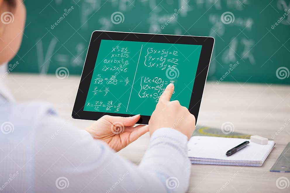 Student Learning Mathematical Equations Stock Image - Image of female ...