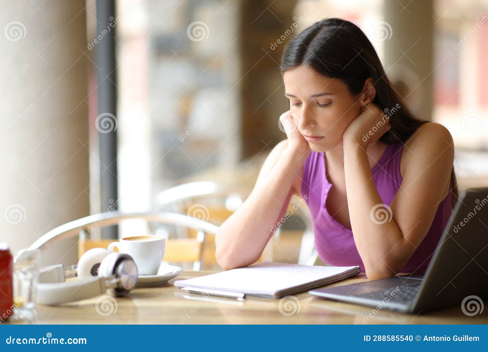 Student Learning Memorizing in a Terrace Stock Photo - Image of exam ...