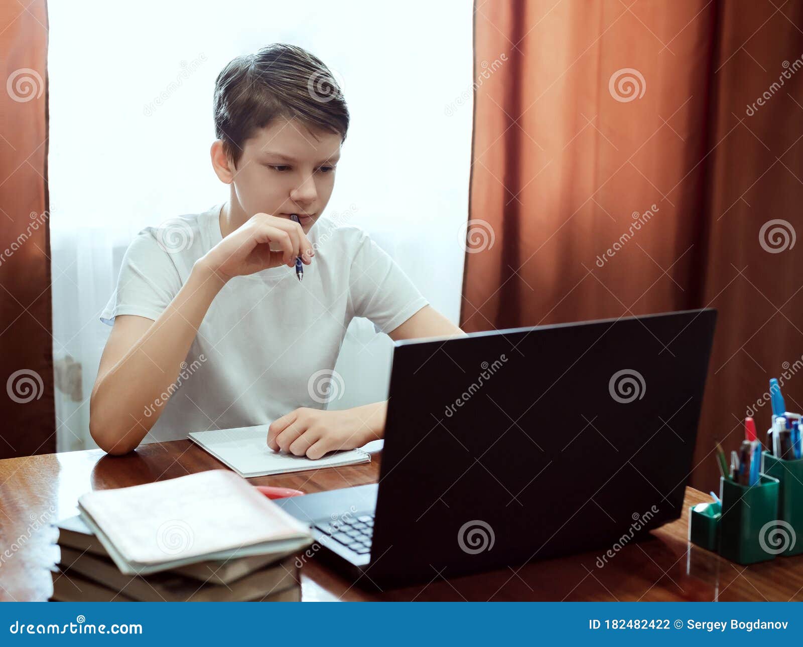 Student learning online stock photo. Image of people - 182482422