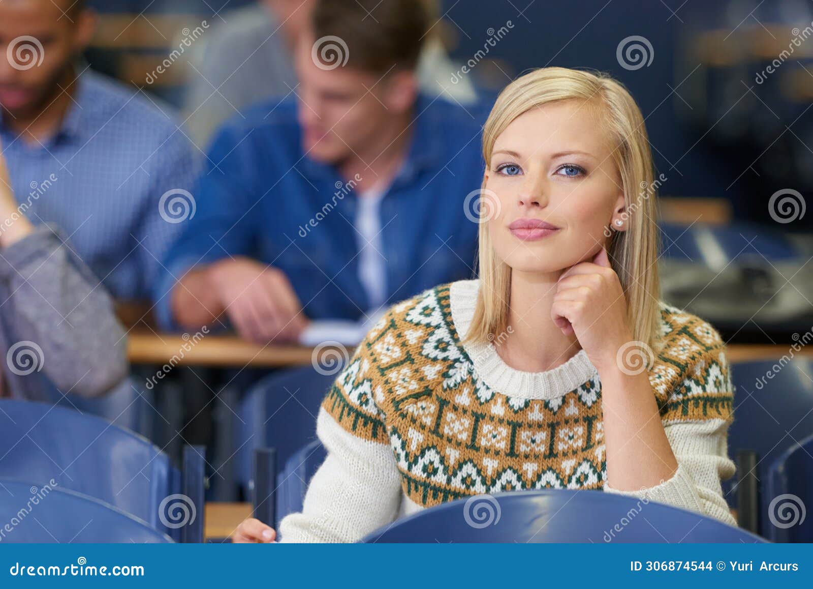 Student, Learning and University Portrait in Lecture, Hall and ...