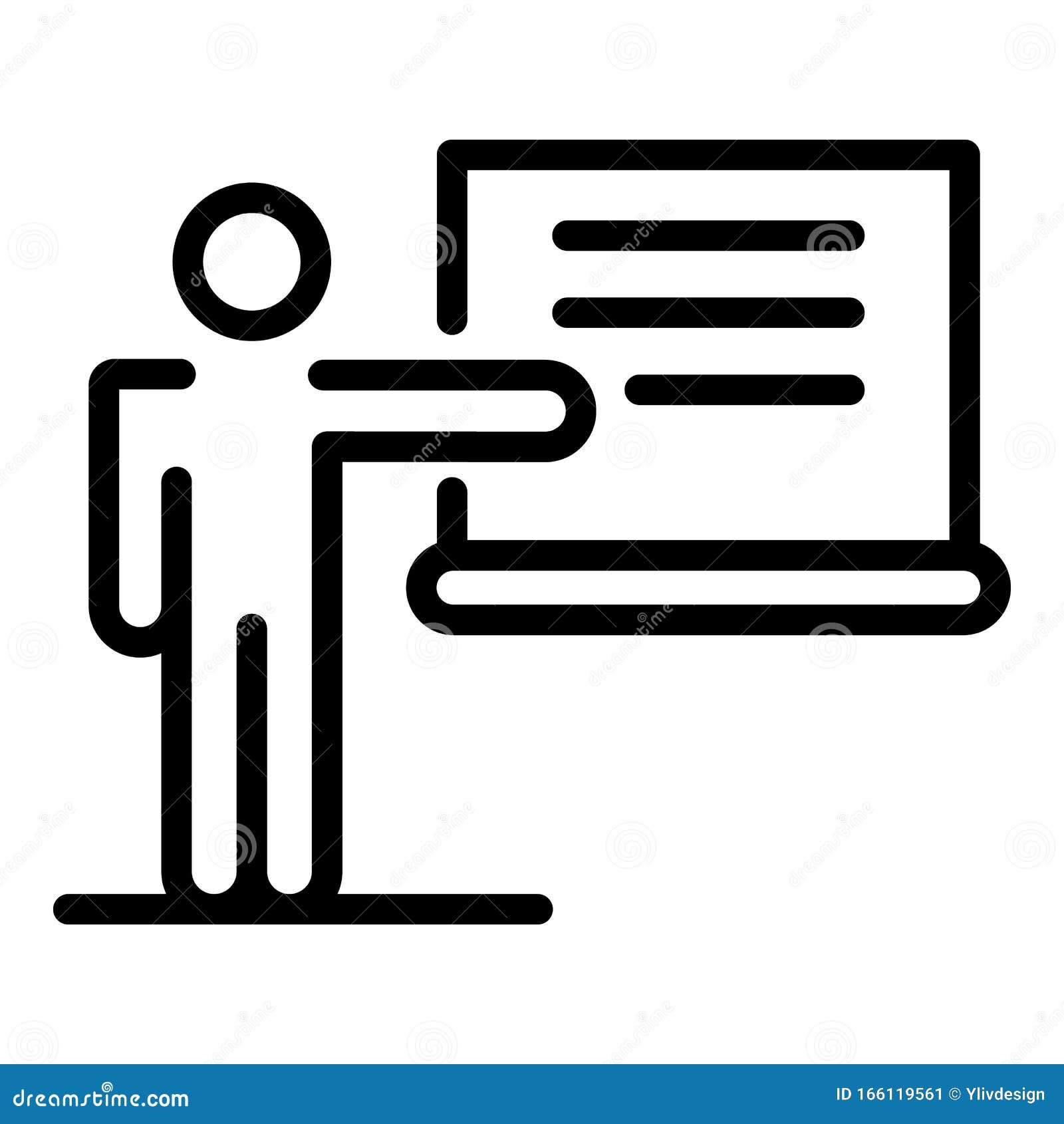 Student Lesson Icon, Outline Style Stock Vector - Illustration of ...