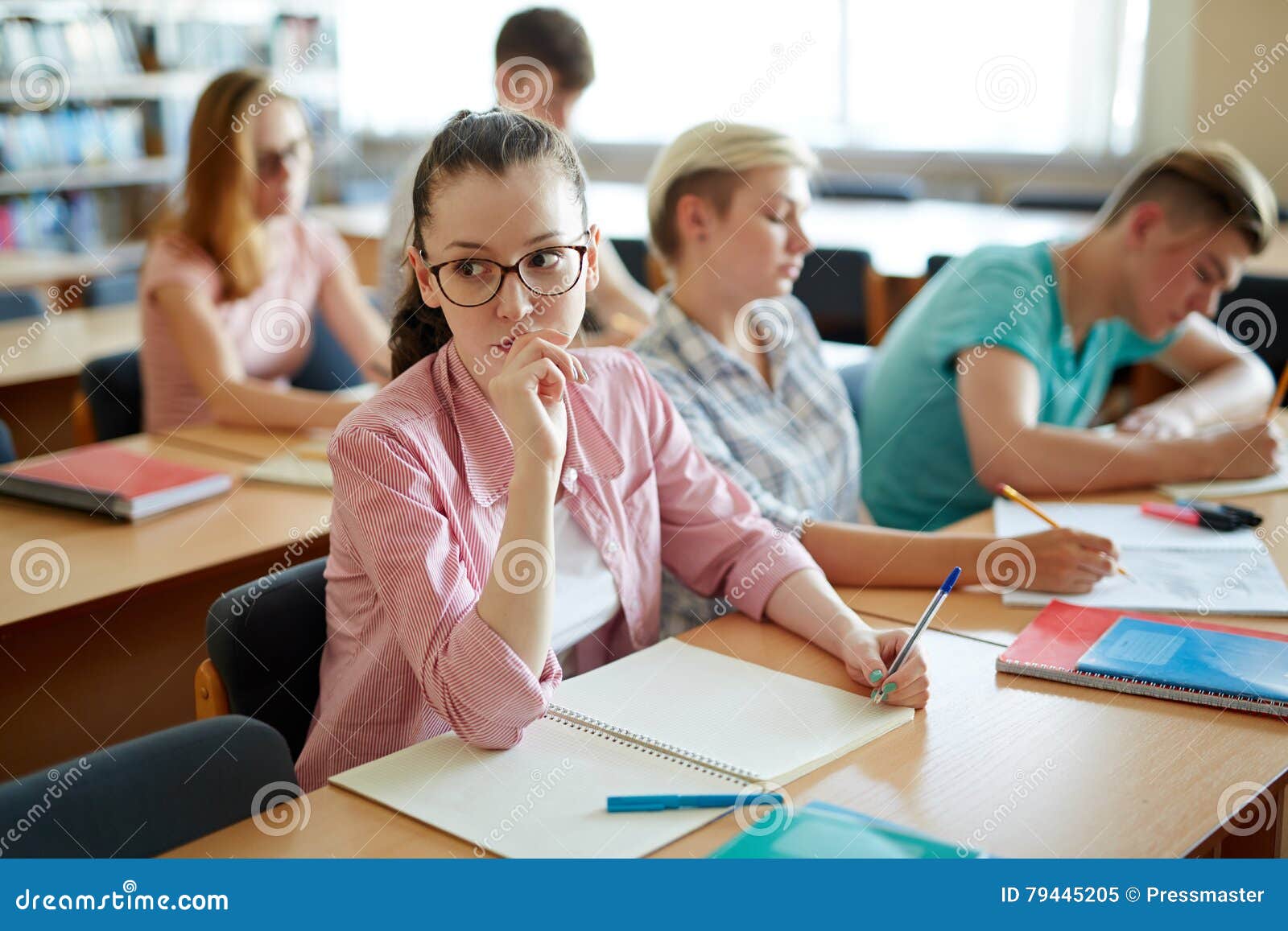 Student at lesson stock image. Image of girl, learner - 79445205