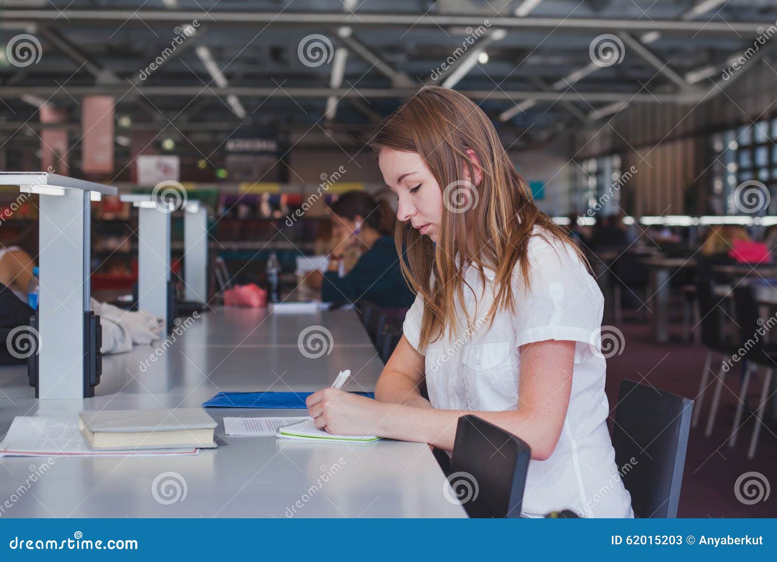 Student in library stock image. Image of high, people - 62015203
