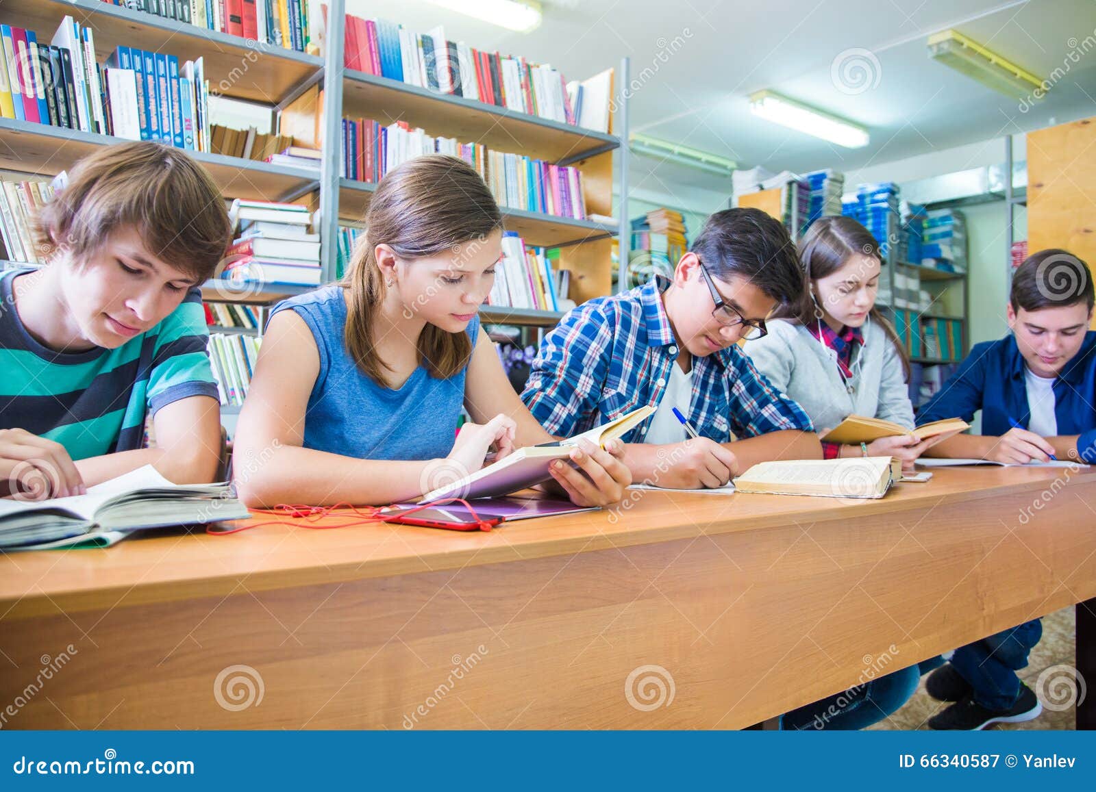 Student in library stock image. Image of group, classroom - 66340587