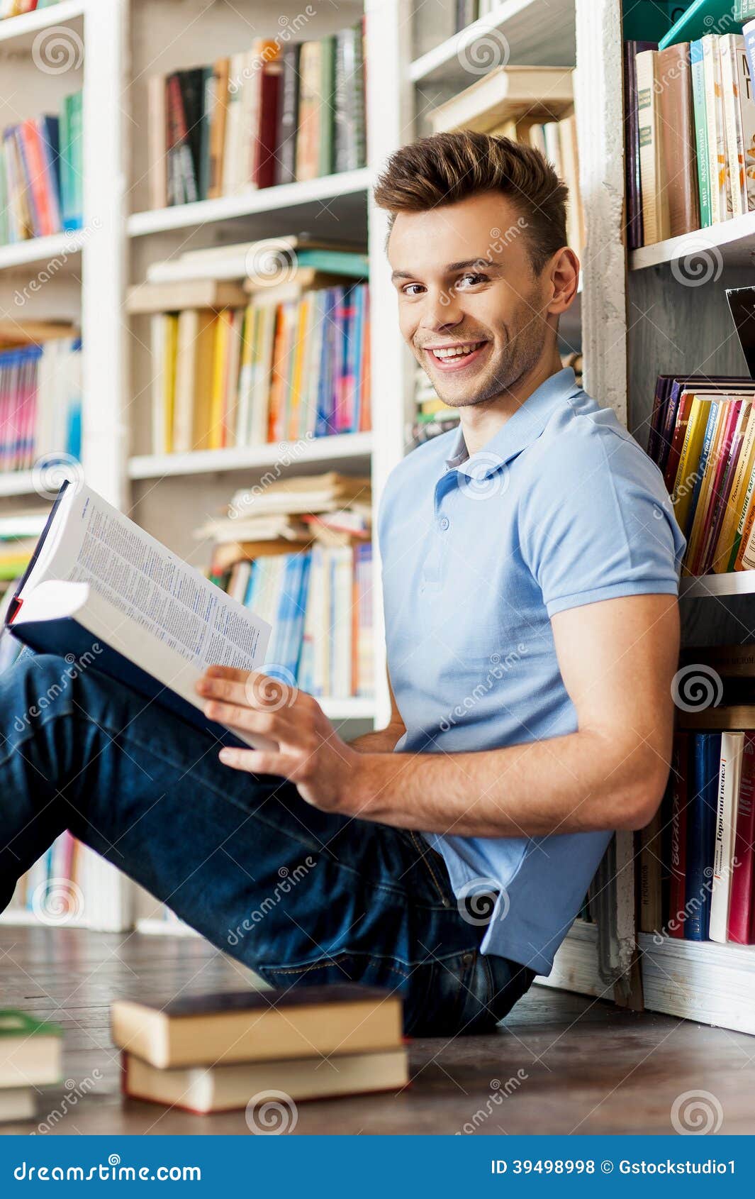 Student in library. stock photo. Image of expressing - 39498998