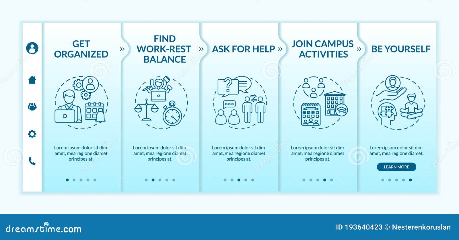 Student Life Onboarding Vector Template Stock Vector - Illustration of ...