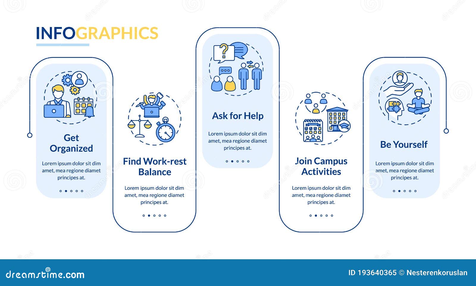 Student Life Vector Infographic Template Stock Vector - Illustration of ...