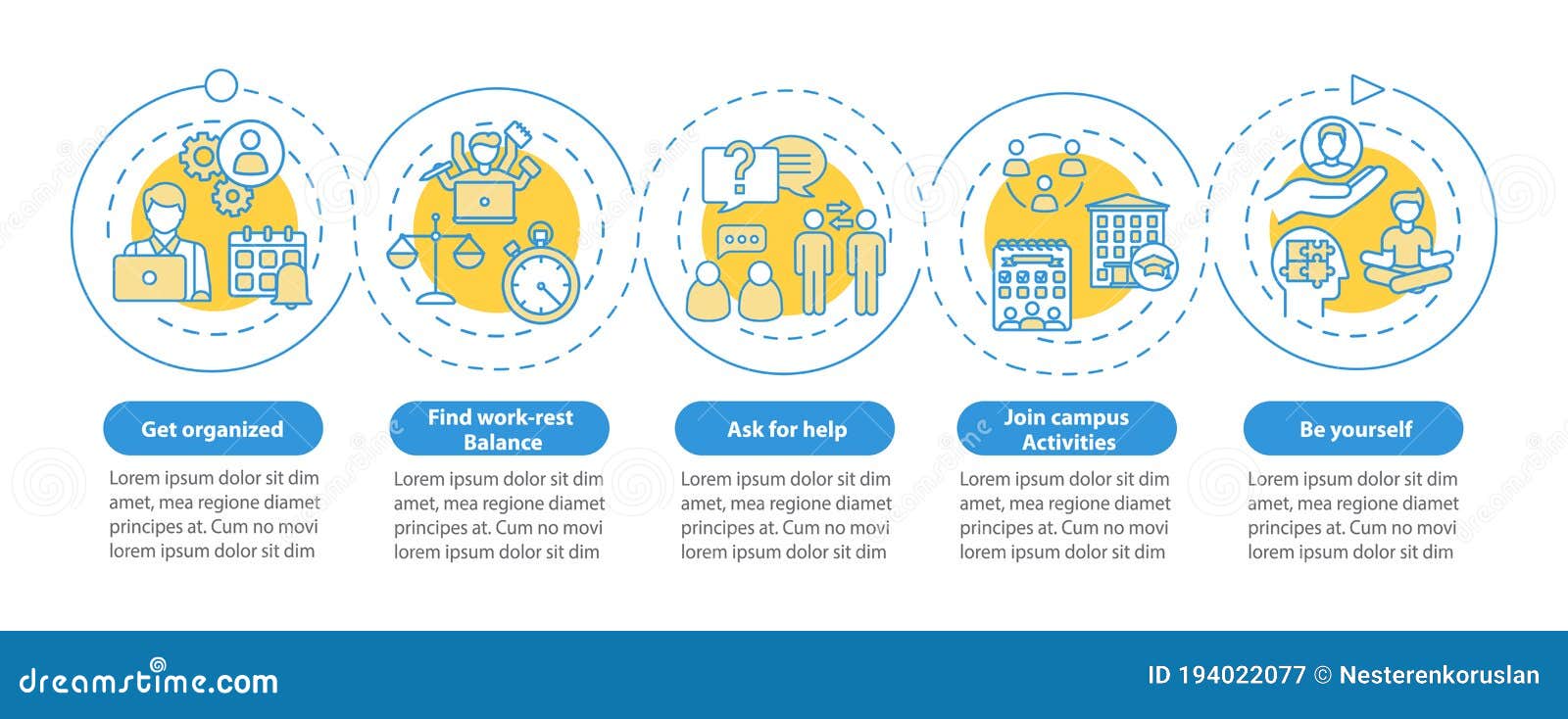 Student Living Vector Infographic Template Stock Vector - Illustration ...
