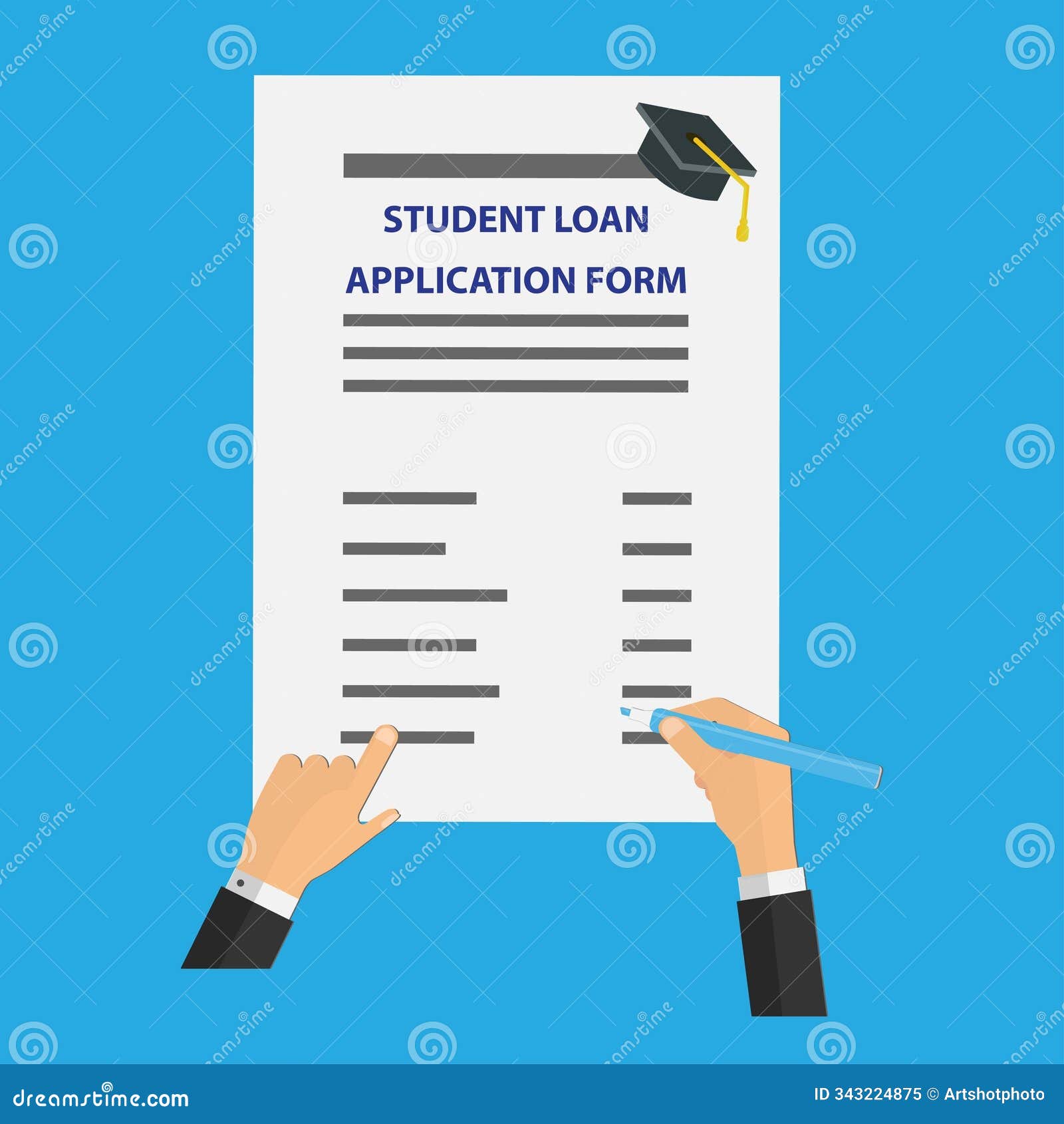 Hand Holding a Pen Ready To Sign the Bottom of a Student Loan ...