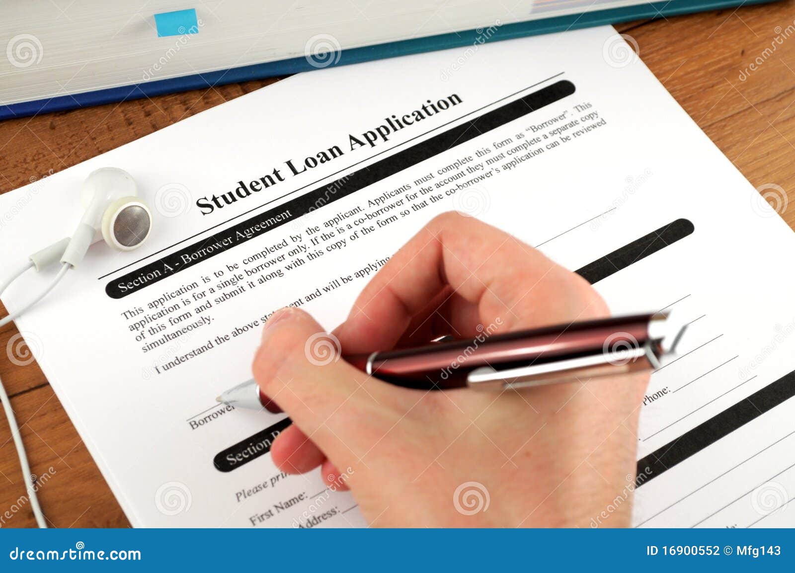 Student Loan Application Signing Stock Photo - Image of concept, blank ...