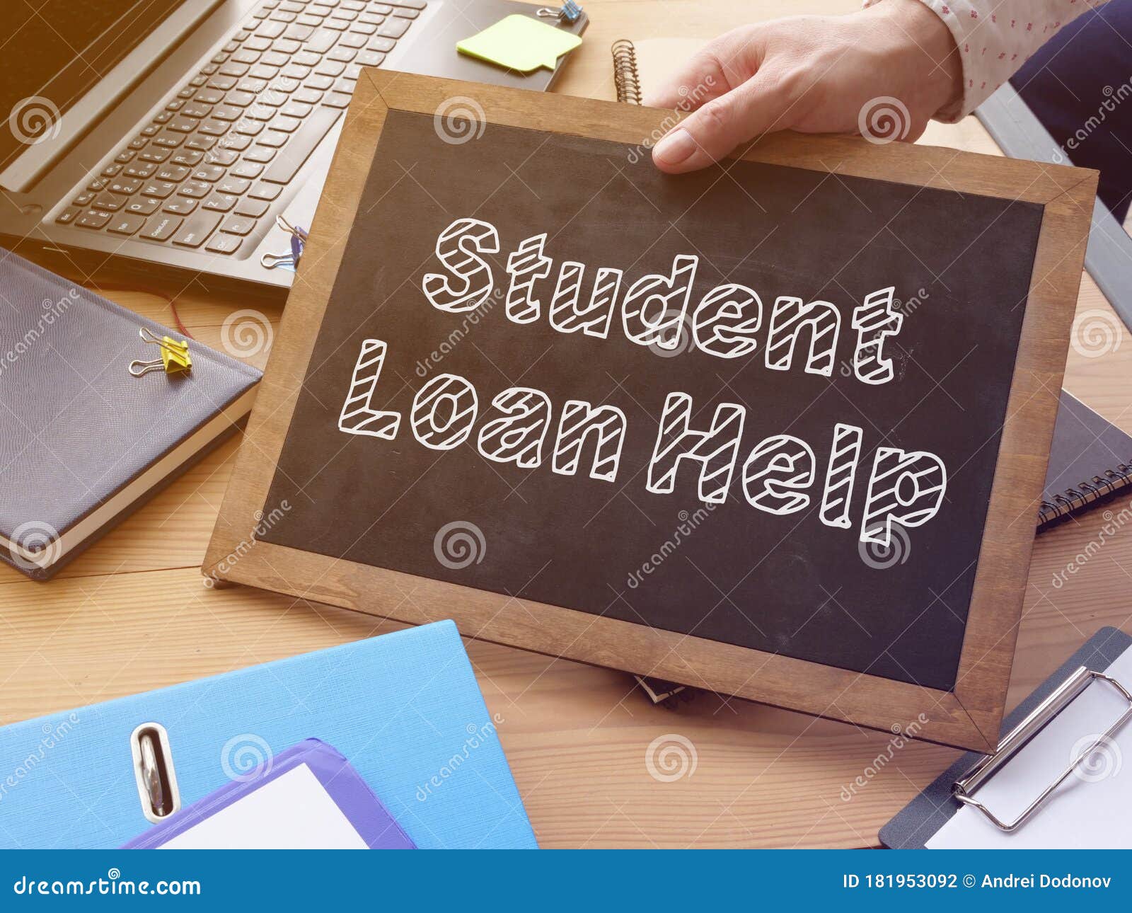Student Loan Help is Shown on the Conceptual Photo Stock Photo - Image ...