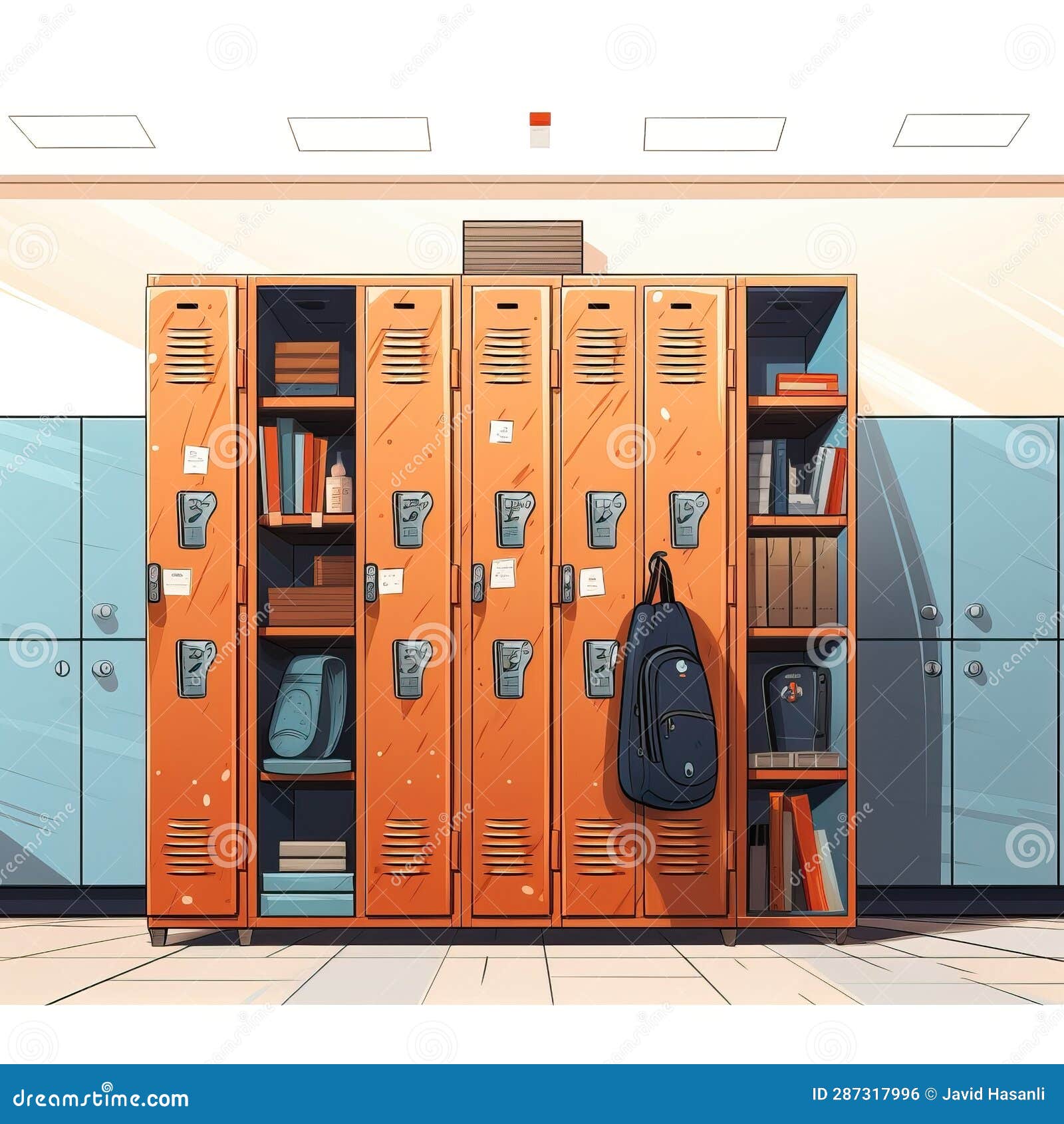 Student Locker, Back To School Cartoon Style High Quality Ai Image ...