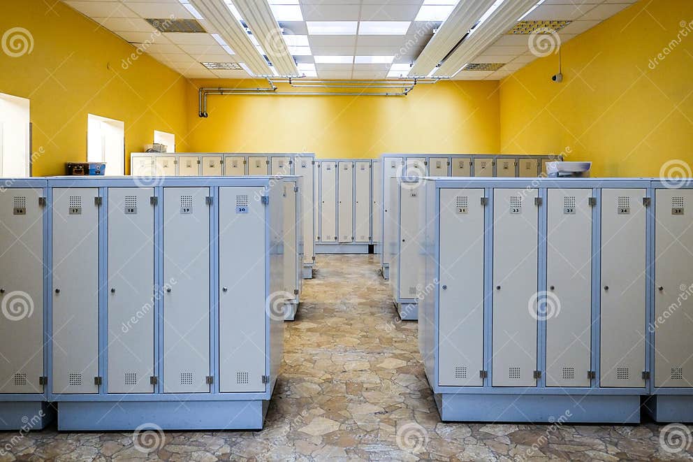 Student Lockers at School. a Row of Lockers at School Stock Image ...