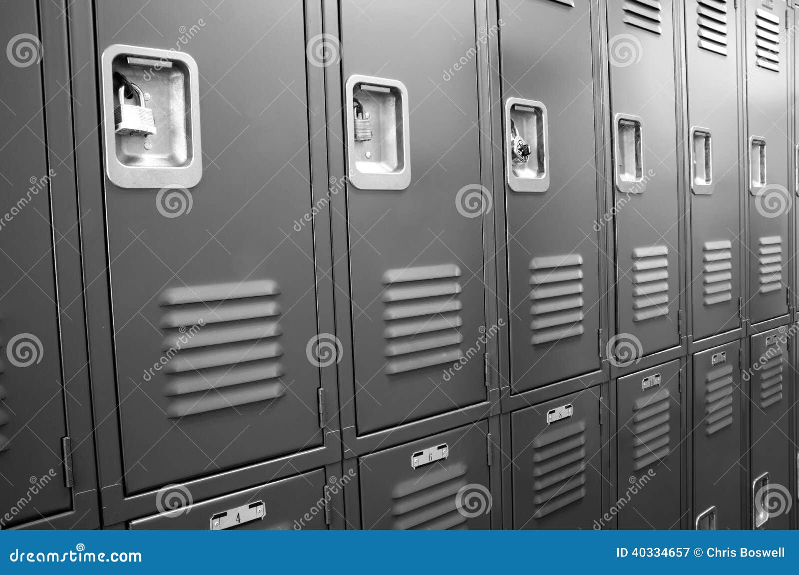 Student Lockers University School Campus Hallway Storage Locker Stock ...