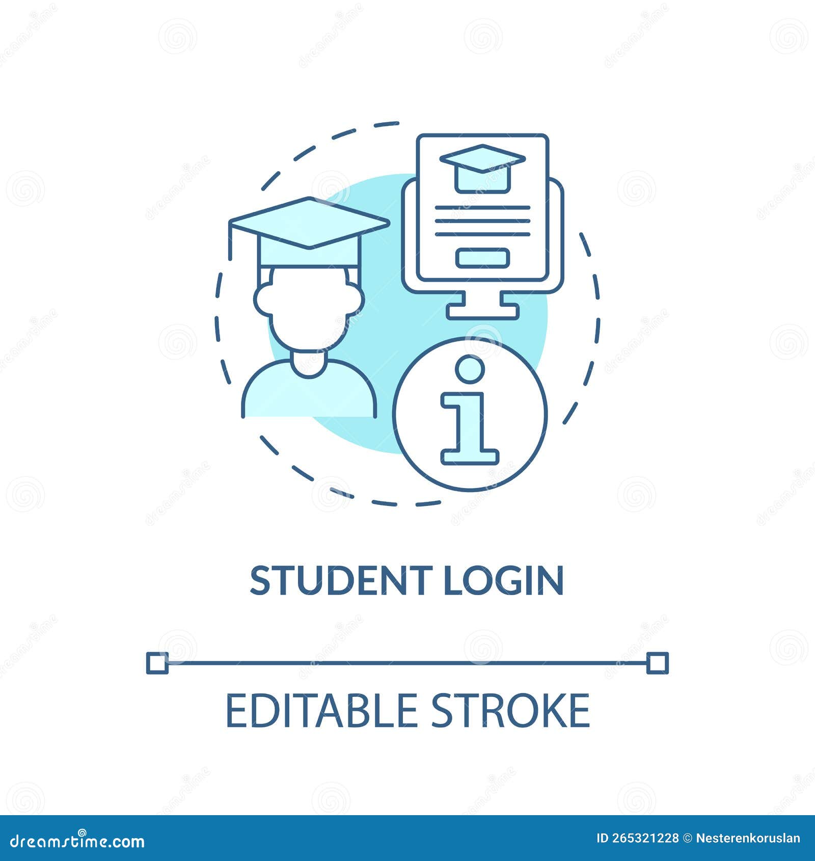 Student Login Blue Concept Icon Stock Vector - Illustration of ...