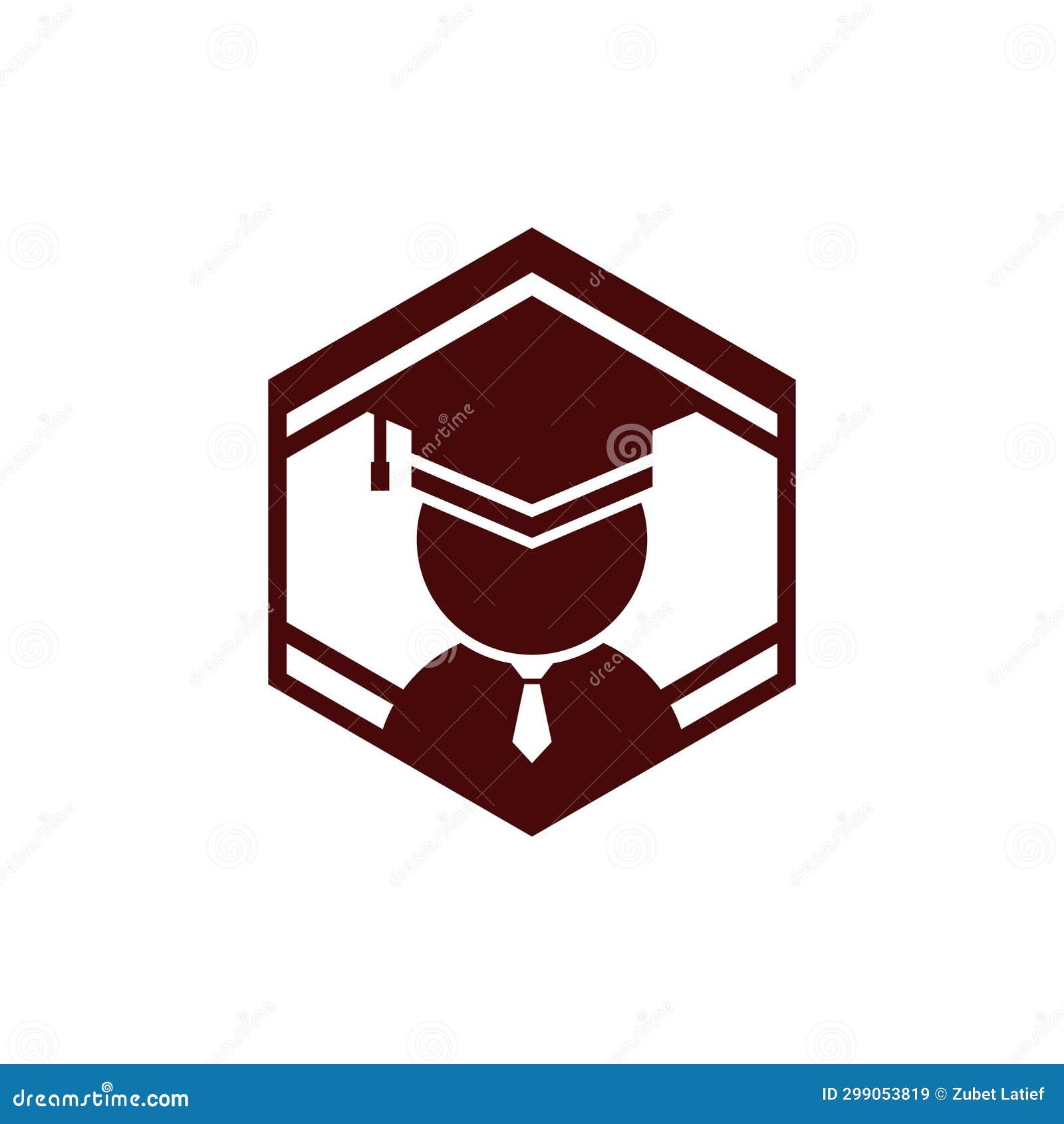 Student Logo. Hexagon Student Academic Cap, Logo with a Minimalist ...