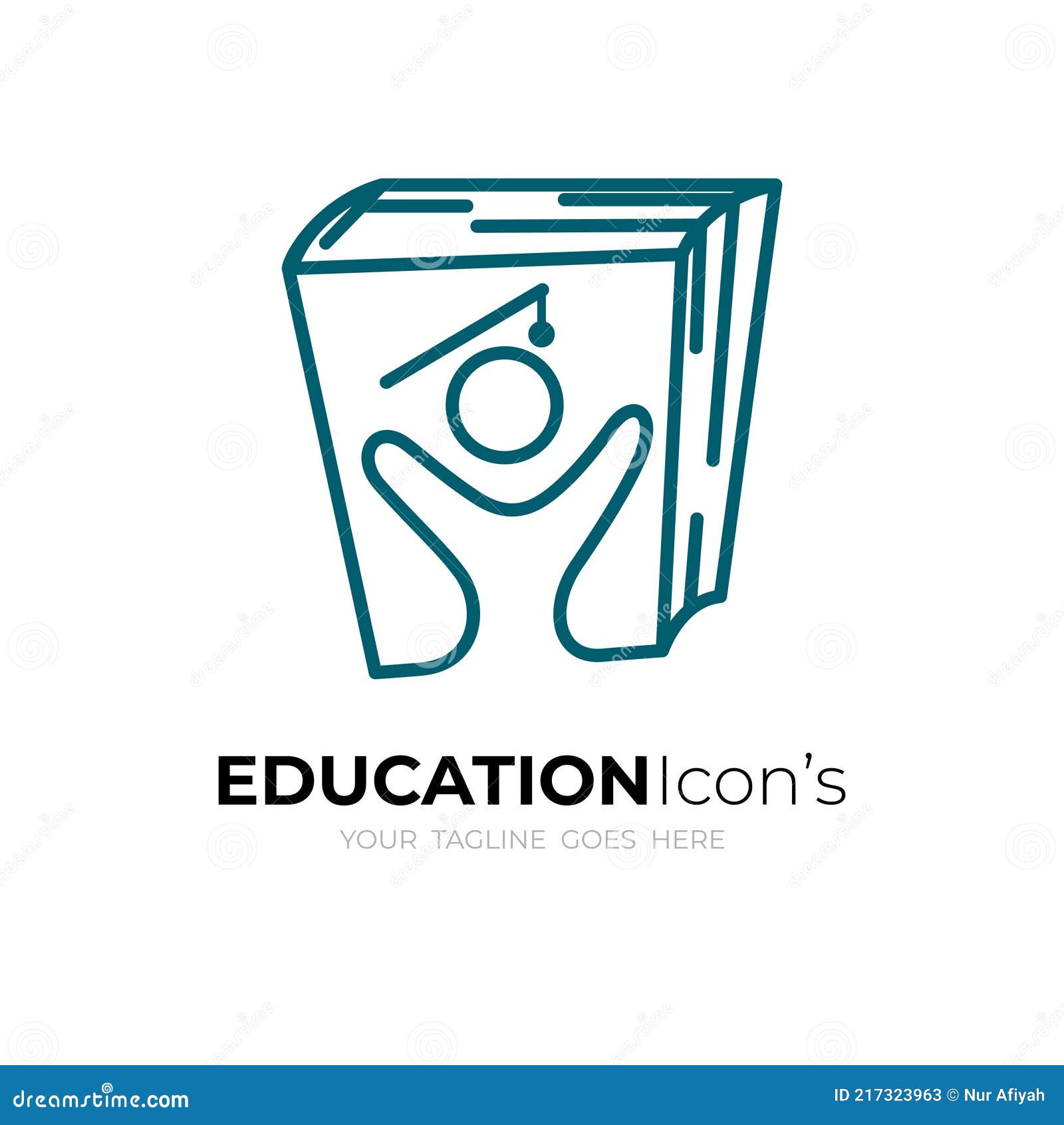 Student Logo with Line Style , Books and People Icon Stock Vector ...