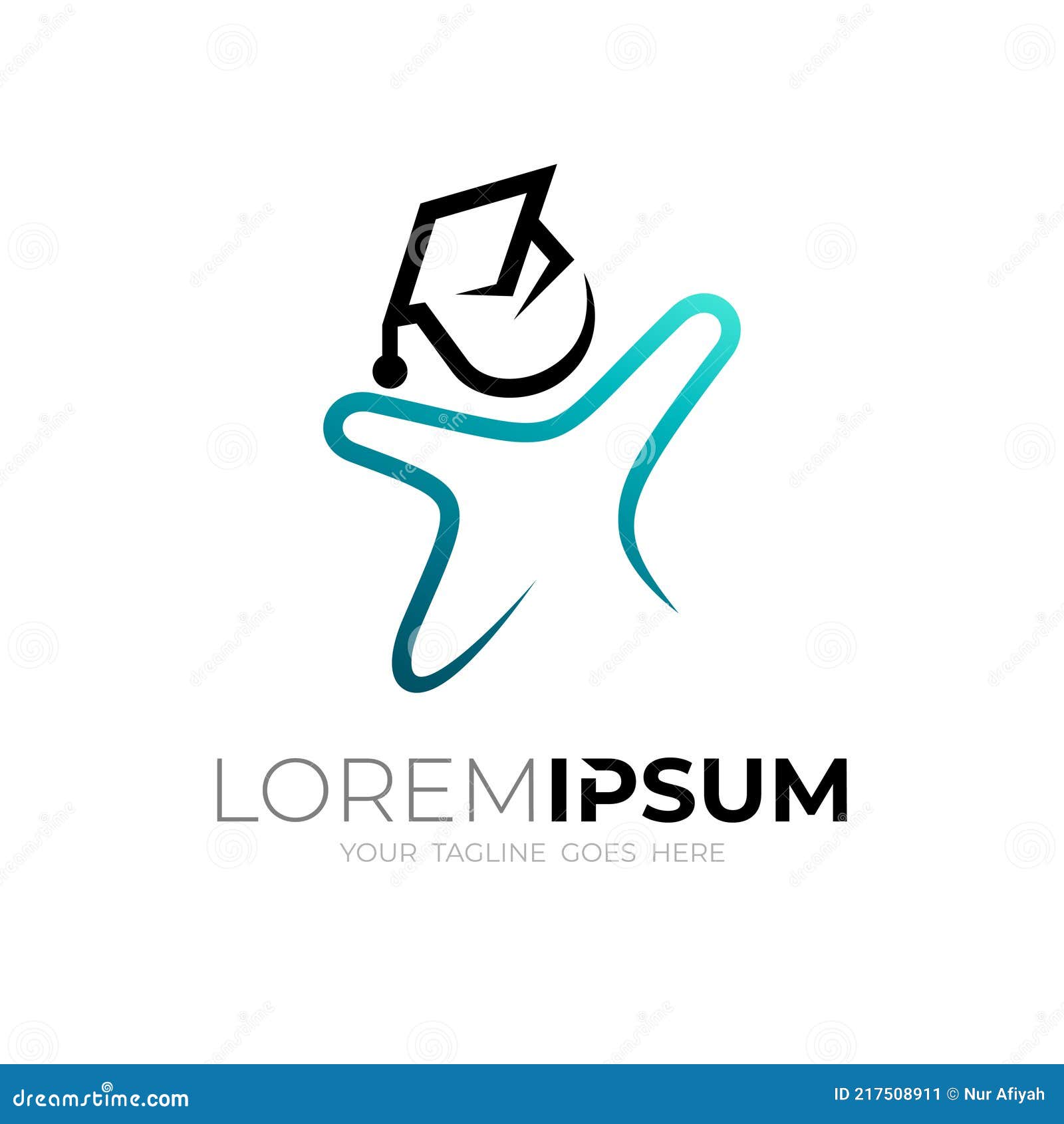 Student Logo with Simple Design Vector, Line Style Stock Vector ...