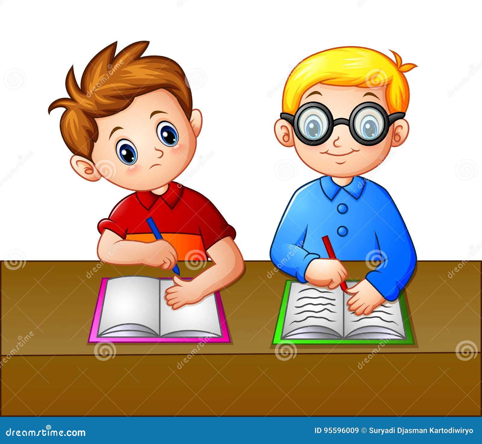 Cheating Student Cartoon Vector | CartoonDealer.com #34118195