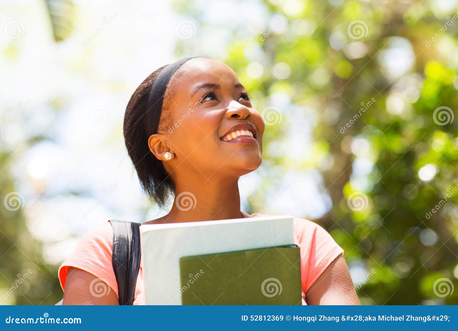Student looking up stock image. Image of female, beautiful - 52812369