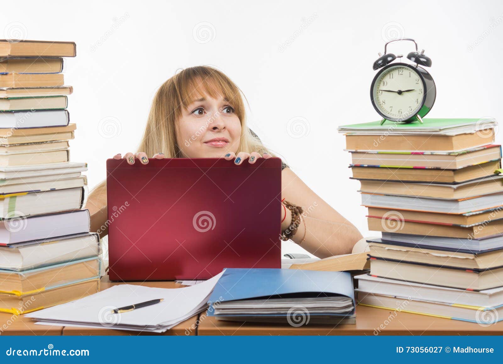 Student Looks at His Watch and Realizes that the Exam is Already Close ...