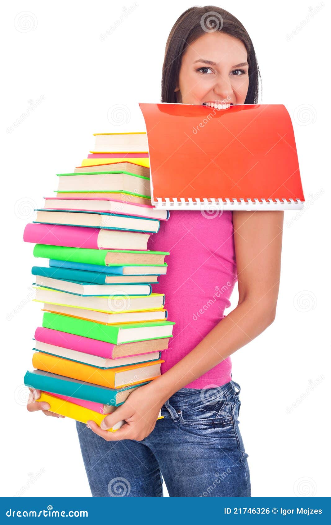Student with Lot of Book in Hands Stock Photo - Image of learning ...
