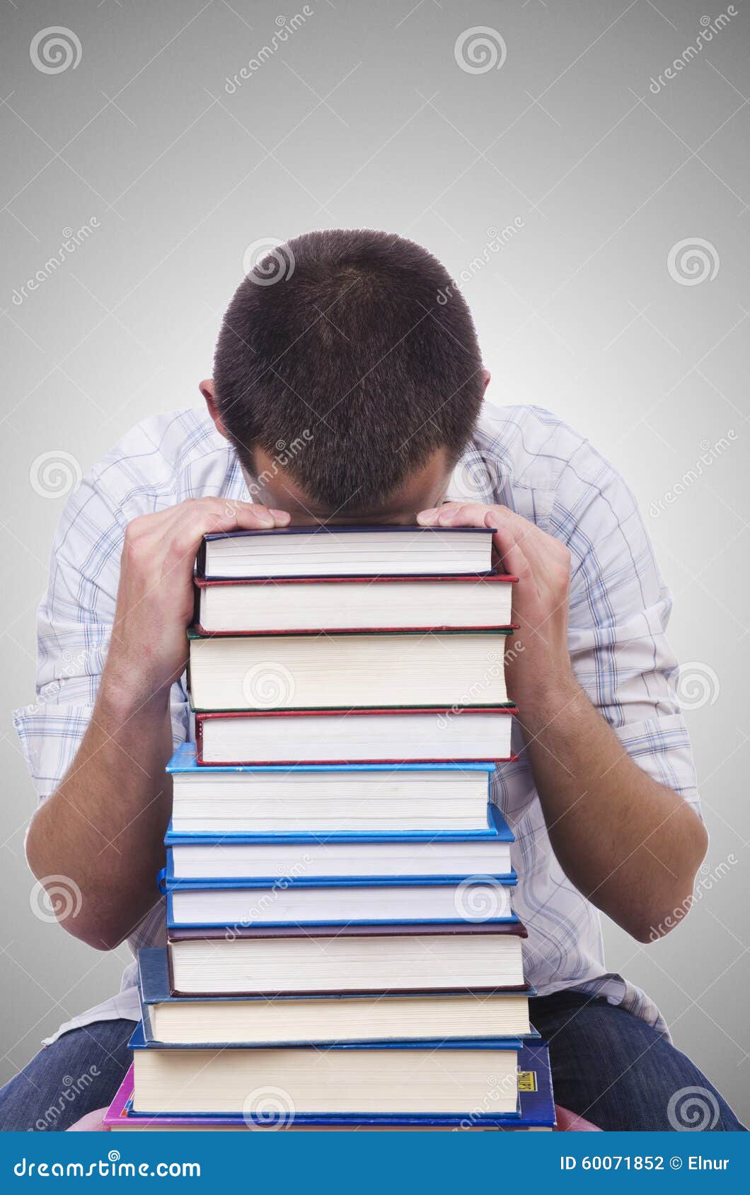 Student with Lots of Books on White Stock Photo - Image of school ...
