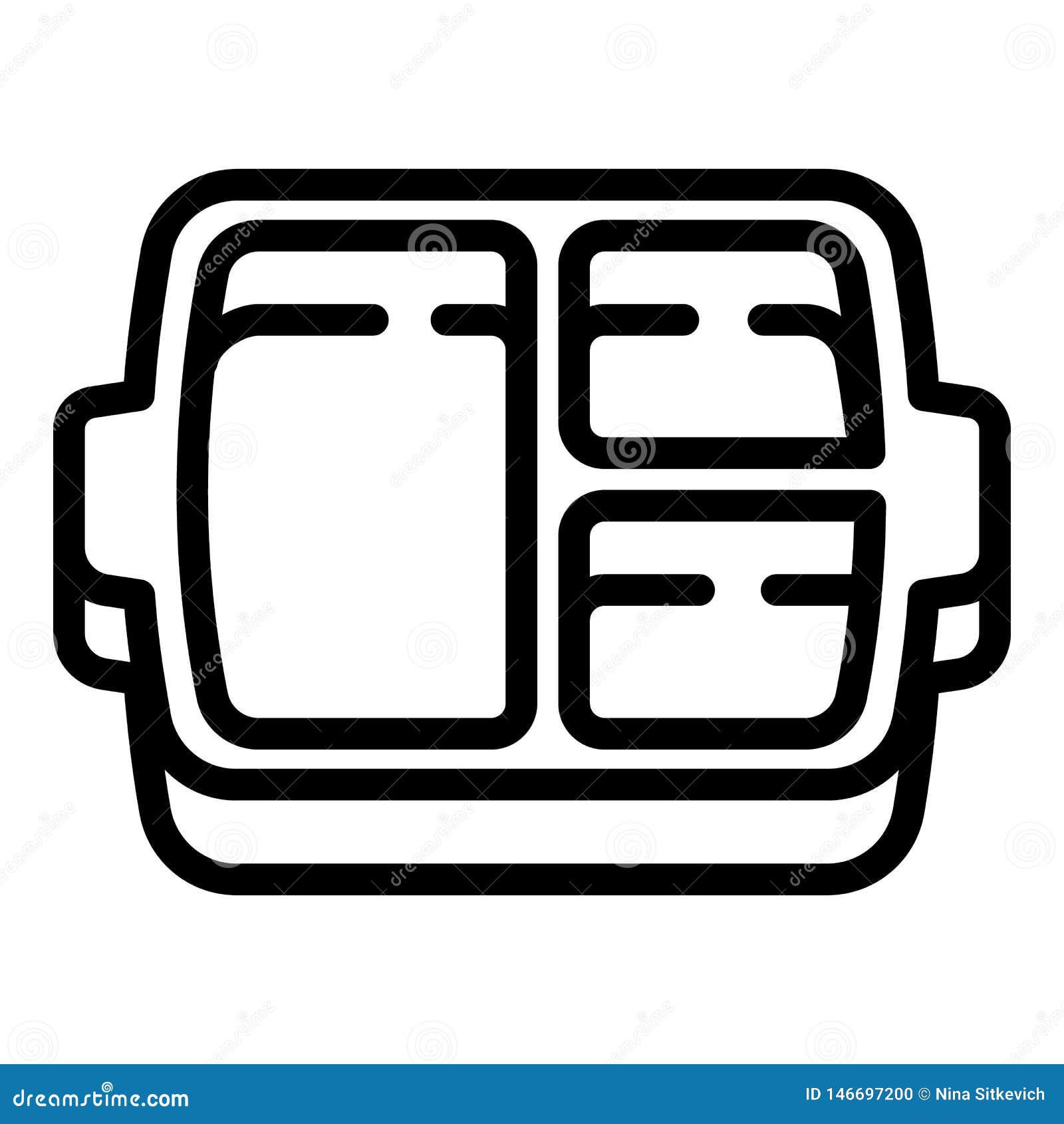 Student Lunch Box Icon, Outline Style Stock Vector - Illustration of ...