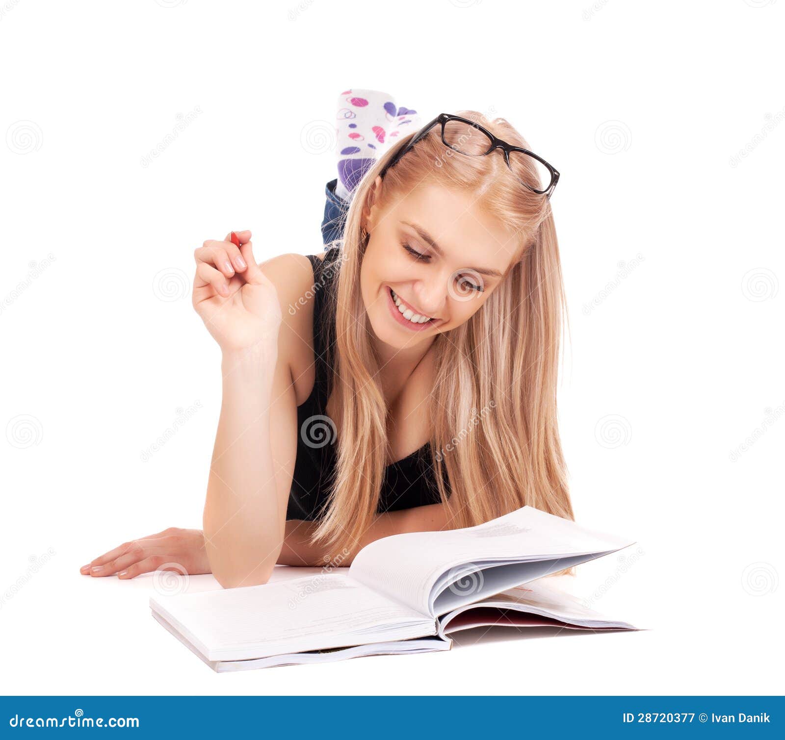 Student lying and studying stock image. Image of casual - 28720377