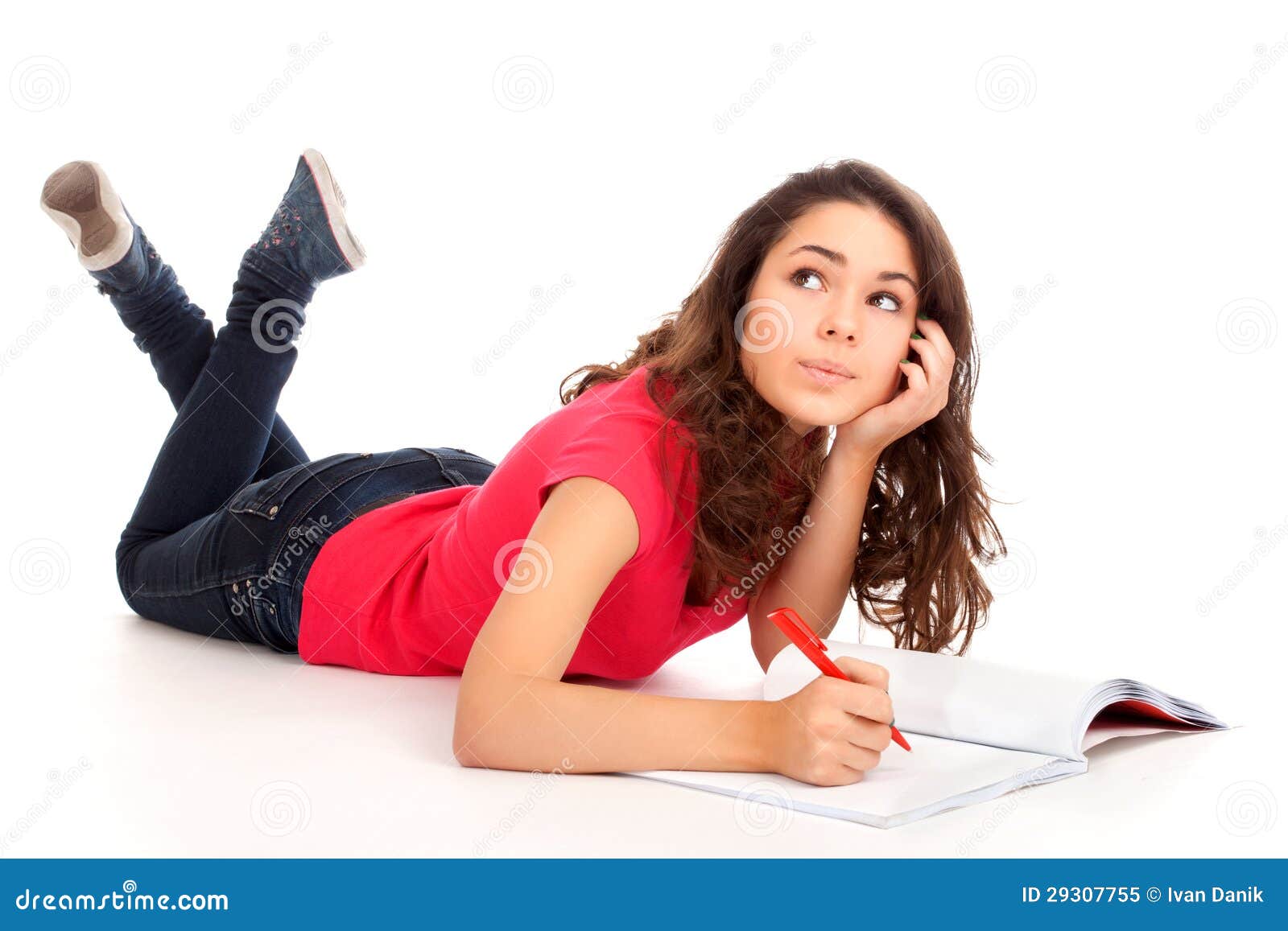 Student lying and studying stock image. Image of young - 29307755