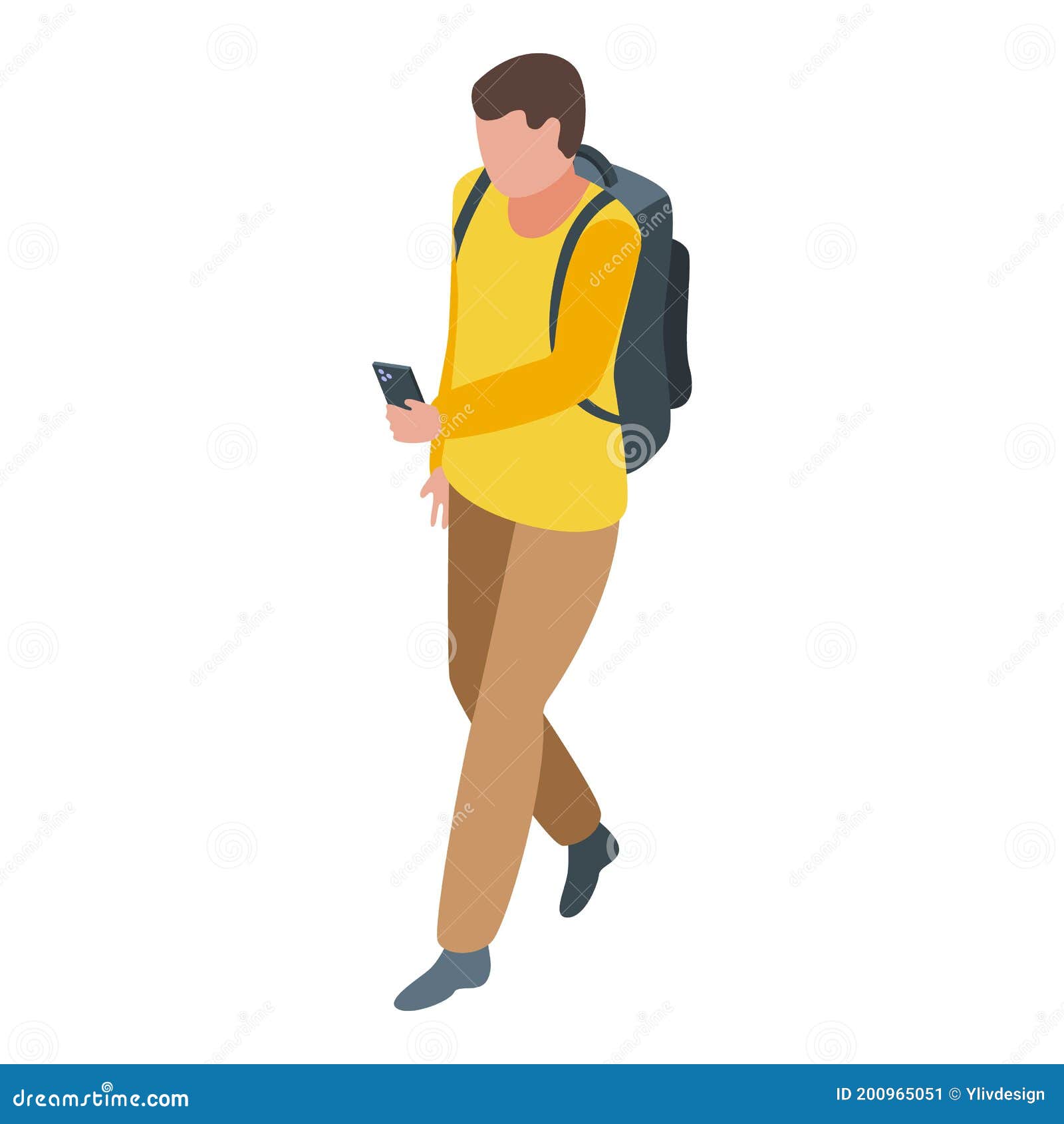 Student Make Phone Call Icon, Isometric Style Stock Vector ...