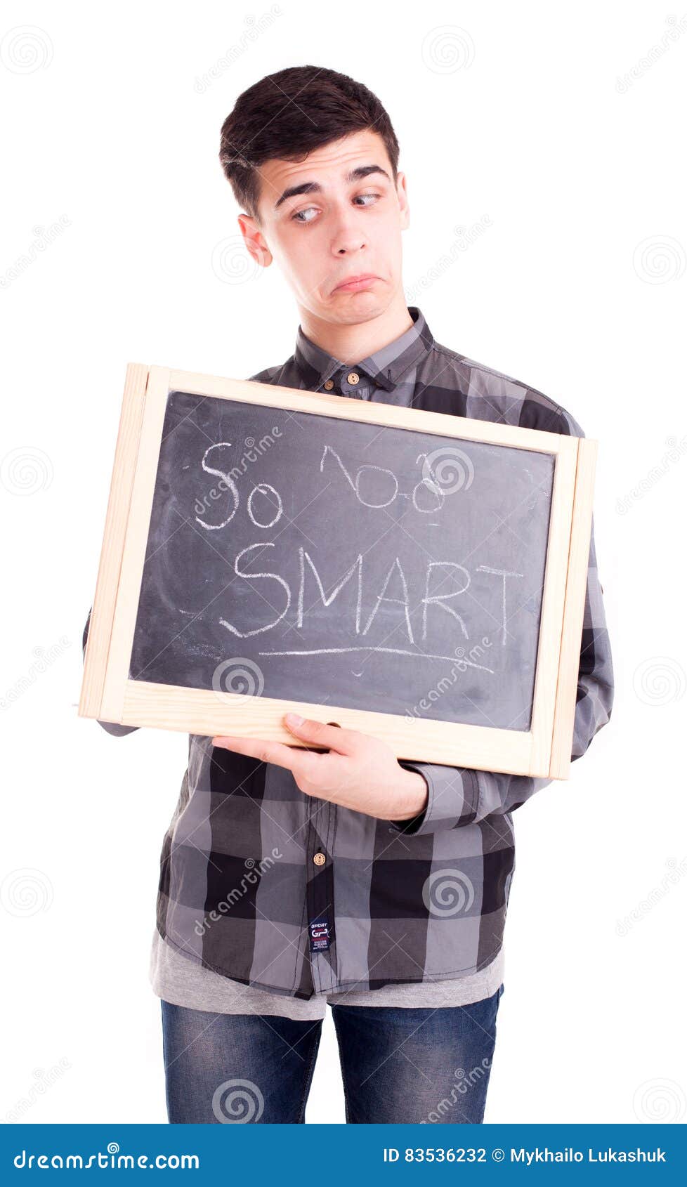 Student Making Studip Face Holding Board with Text Stock Photo - Image ...