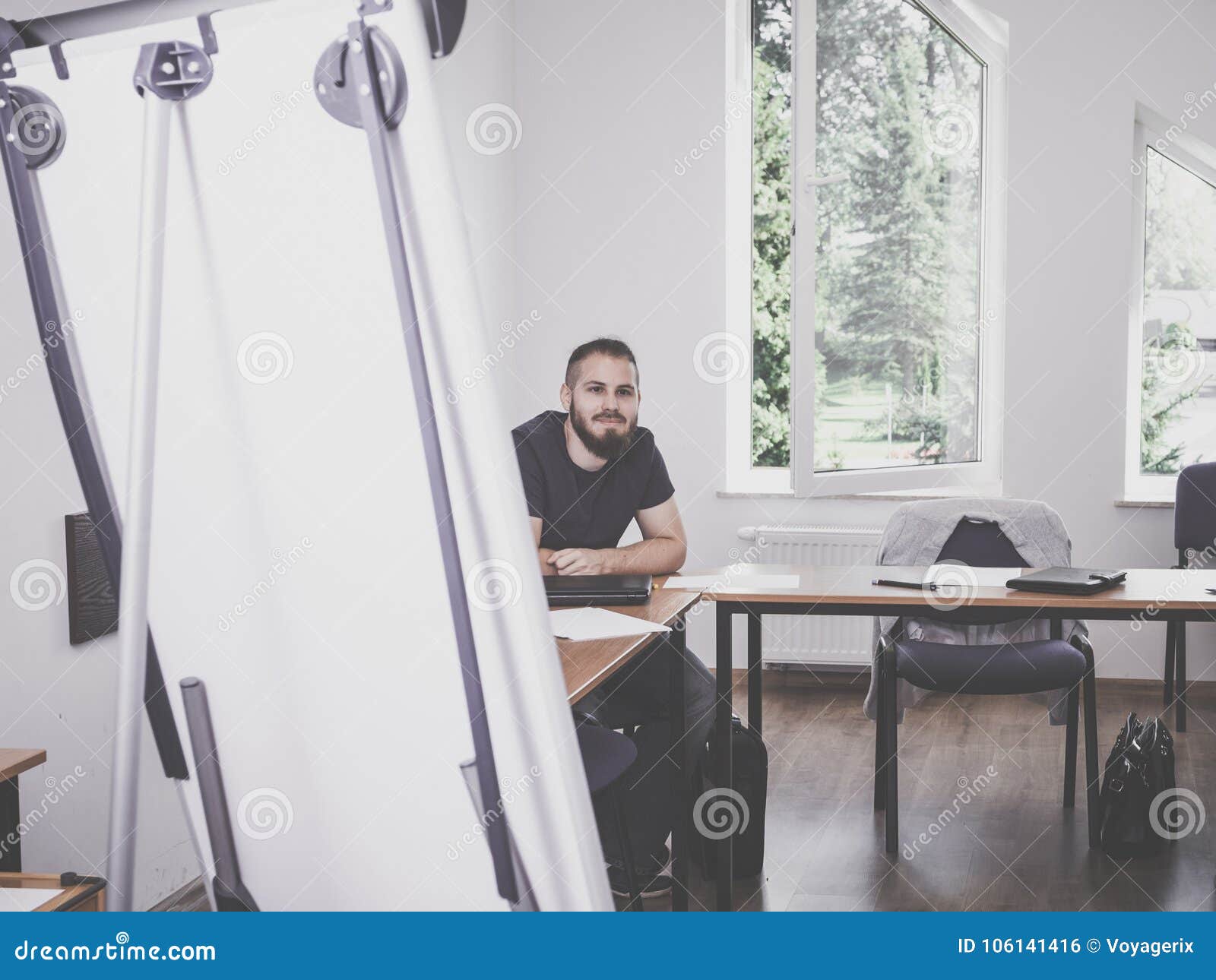 Student man in class stock photo. Image of university - 106141416