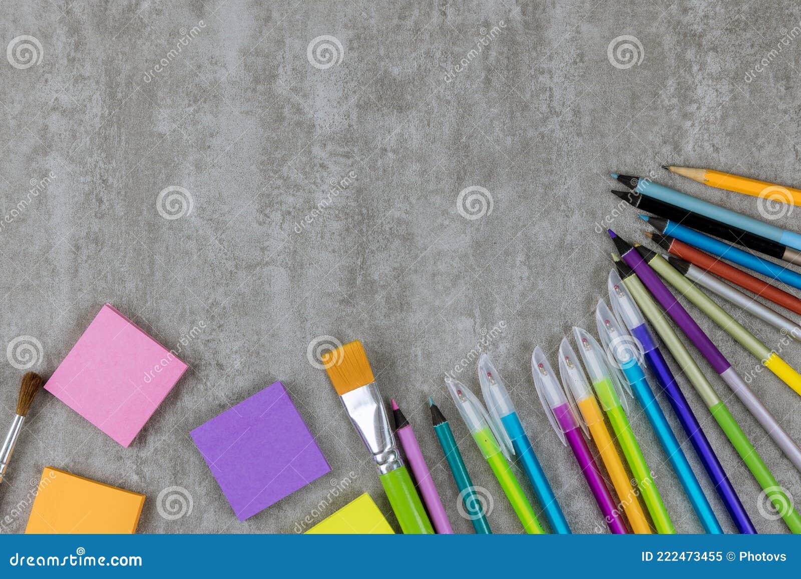 Student Material on Table, Back To School Stock Image - Image of ...